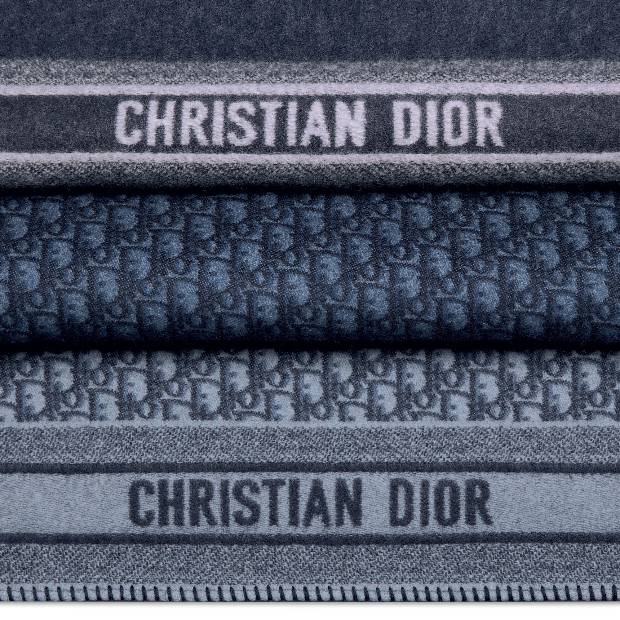 Bufanda Dior Oblique Cachemira y lana azul marino | DIOR