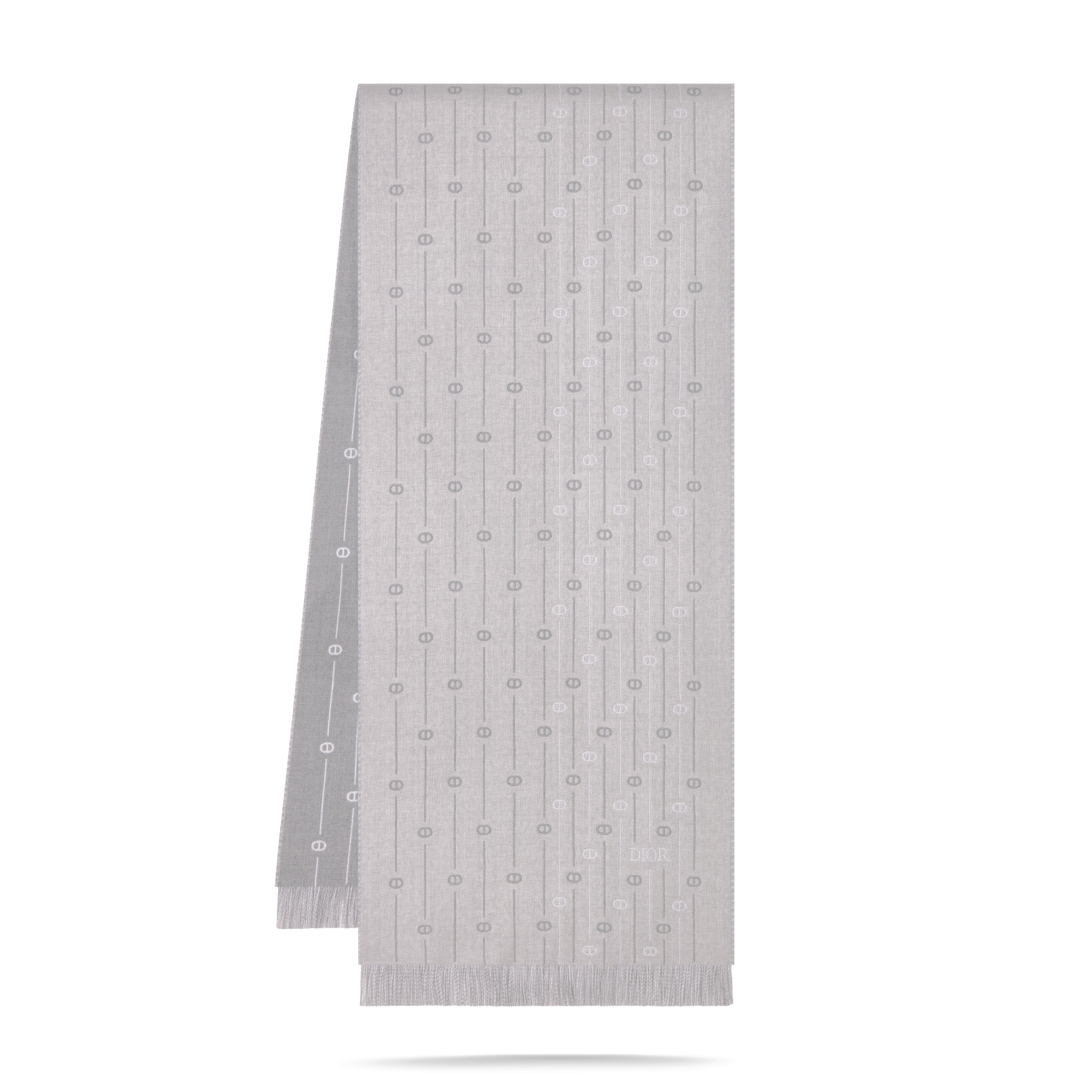 CD Icon Striped Scarf Gray Wool | DIOR