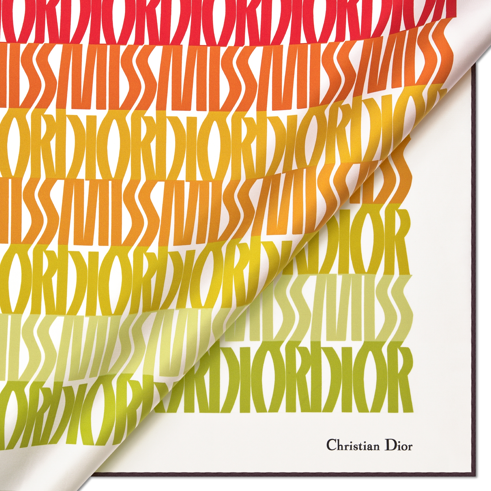 Carré 90 Miss Dior Allover Twill de soie blanc multicolore | DIOR