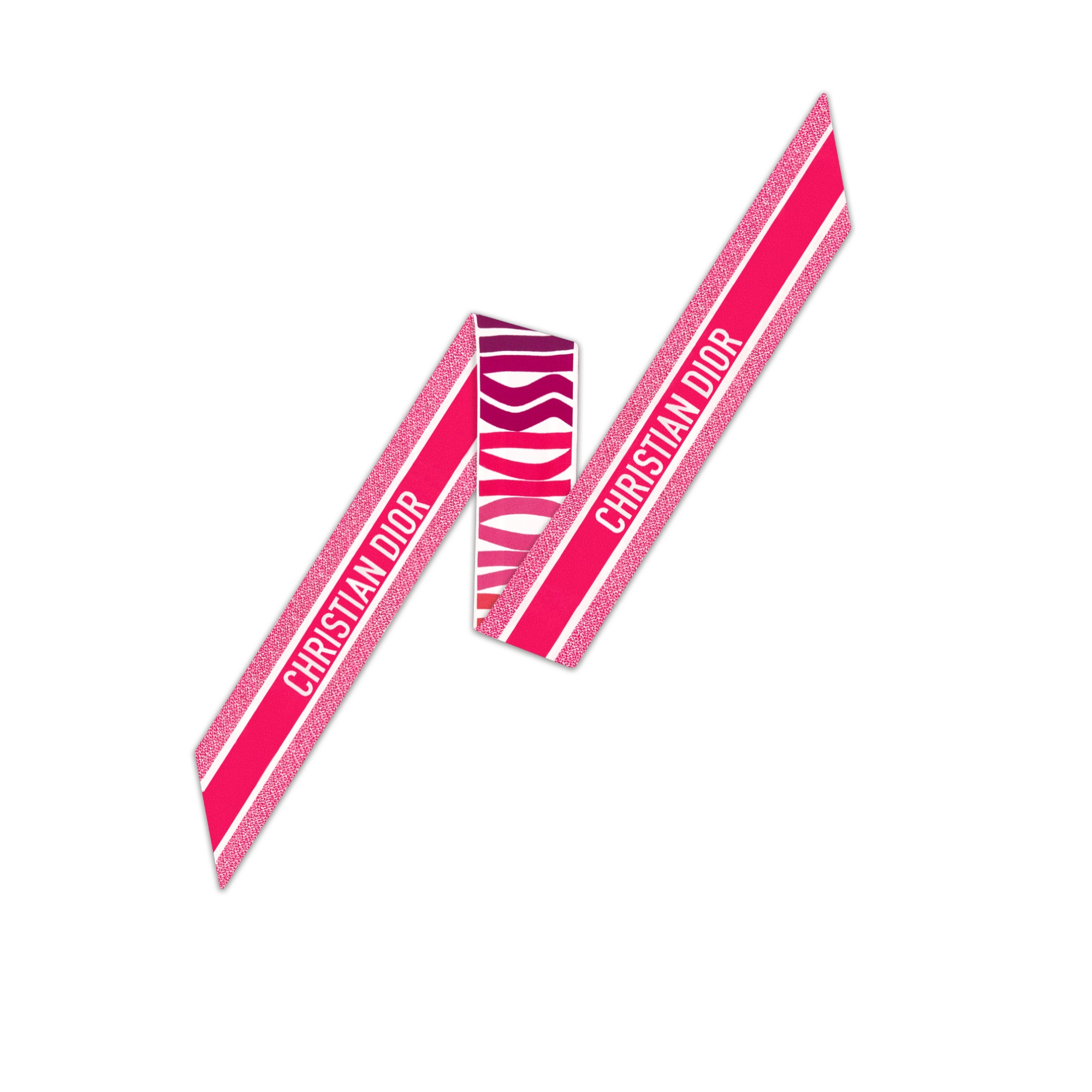 Mitzah Miss Dior Allover Twill de seda multicolorido em fundo branco | DIOR