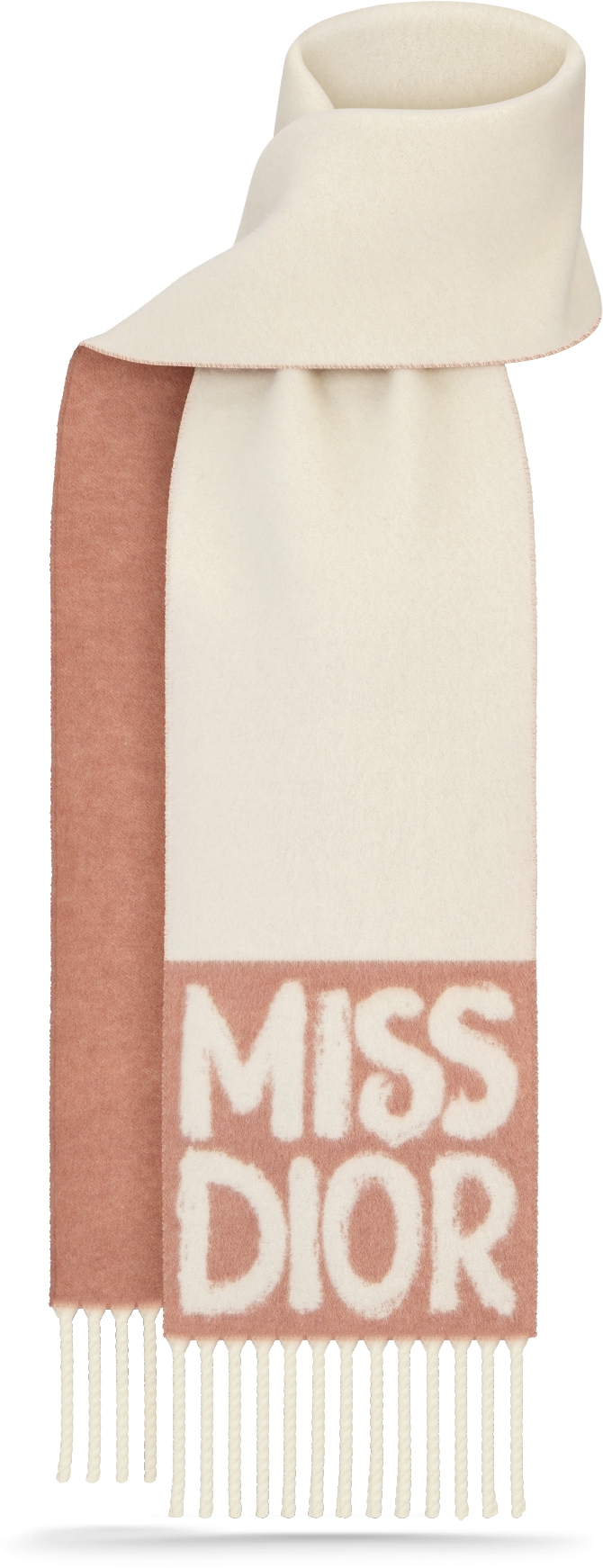 Miss Dior Graffiti Scarf Ivory and Pink Cashmere | DIOR