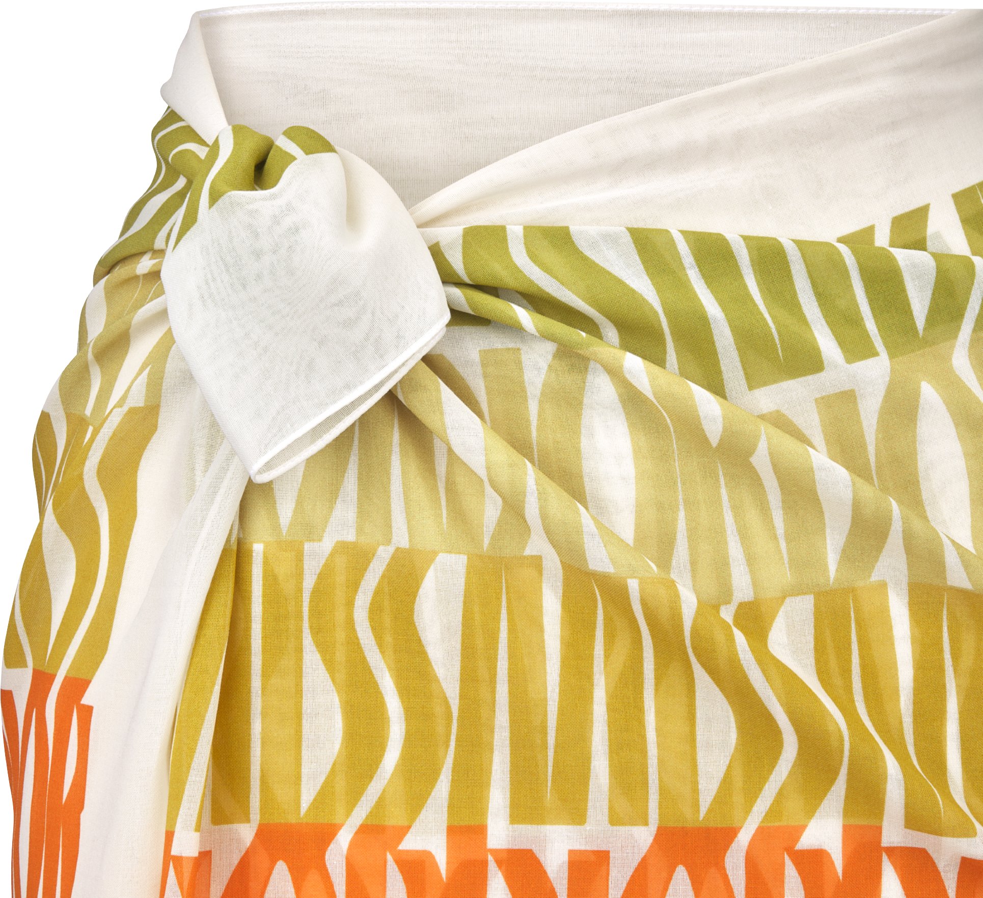 Sarongue Miss Dior Allover Algodão multicolorido em fundo branco | DIOR