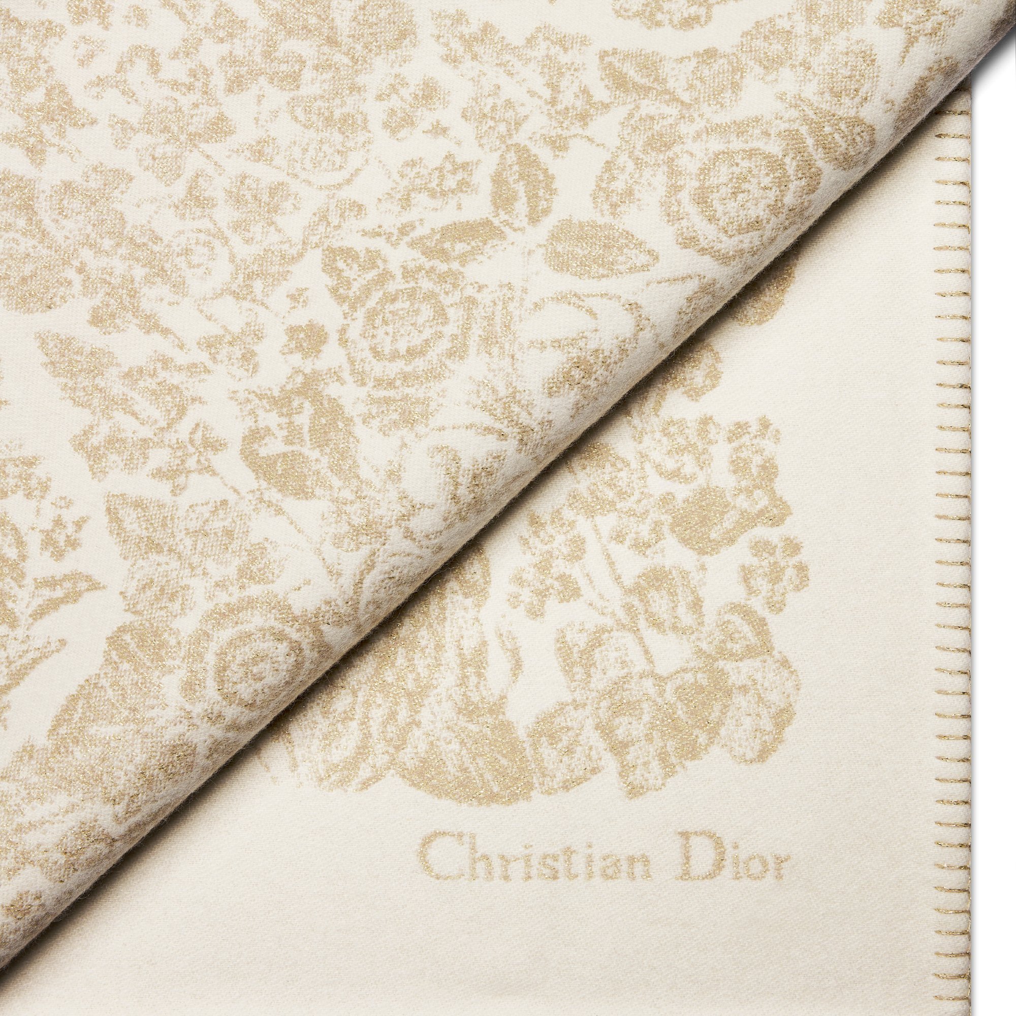 Coperta Dior Around the World Misto cachemire color avorio con filo ...