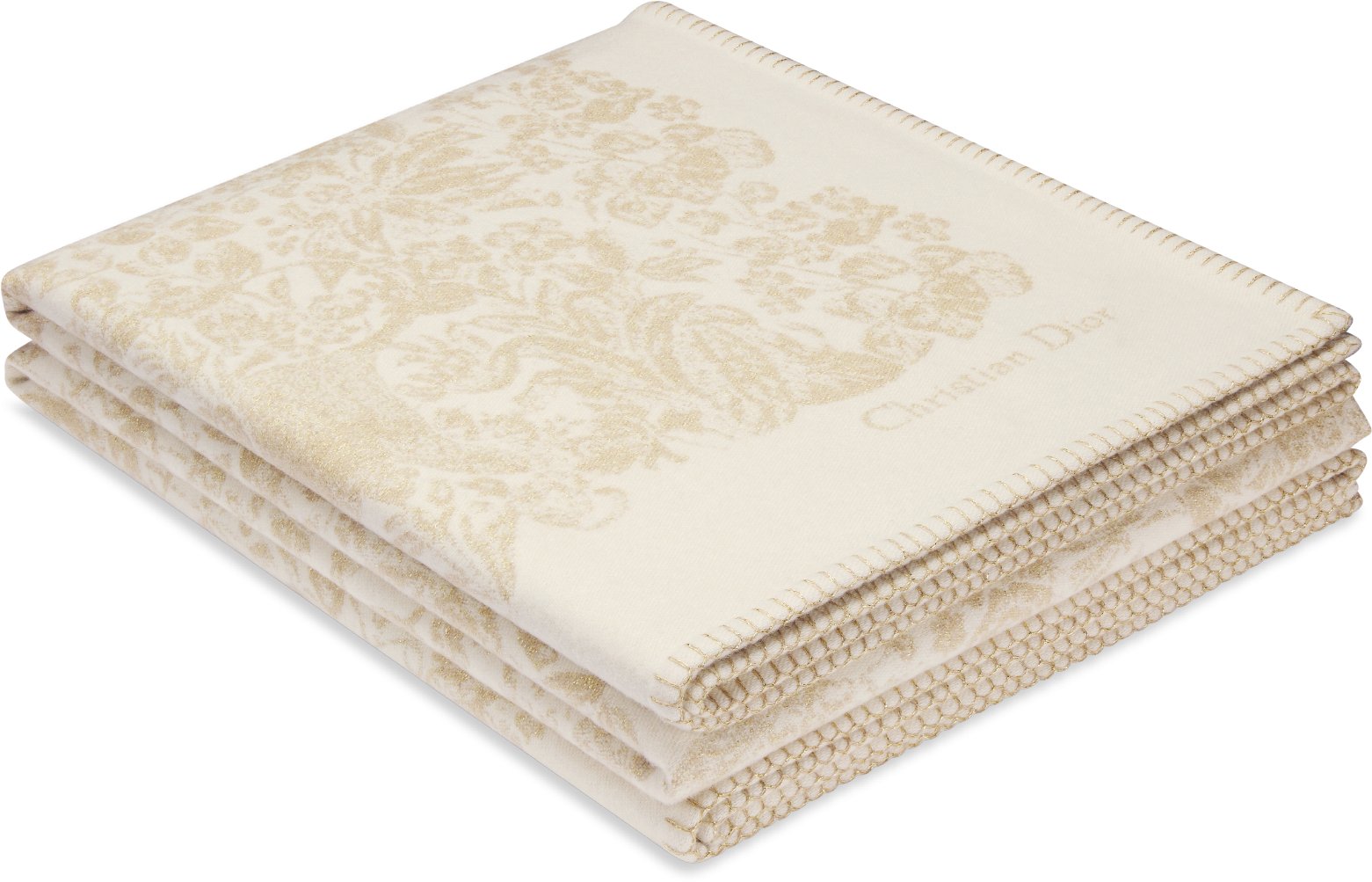 Dior Around the World Blanket Ivory Cashmere Blend and Gold-Tone ...