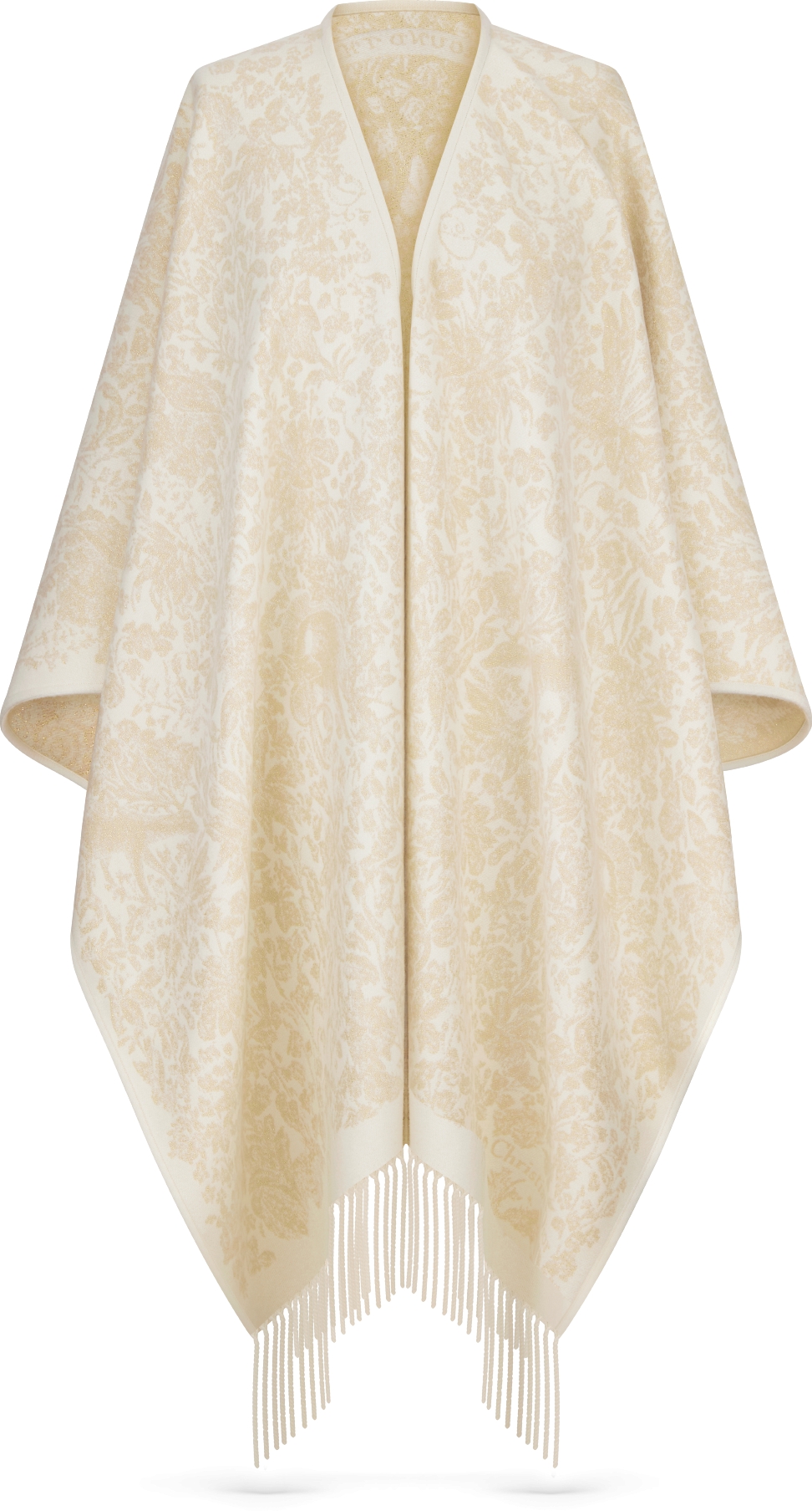 Dior Around the World Poncho Ivory Cashmere Blend and Gold-Tone ...