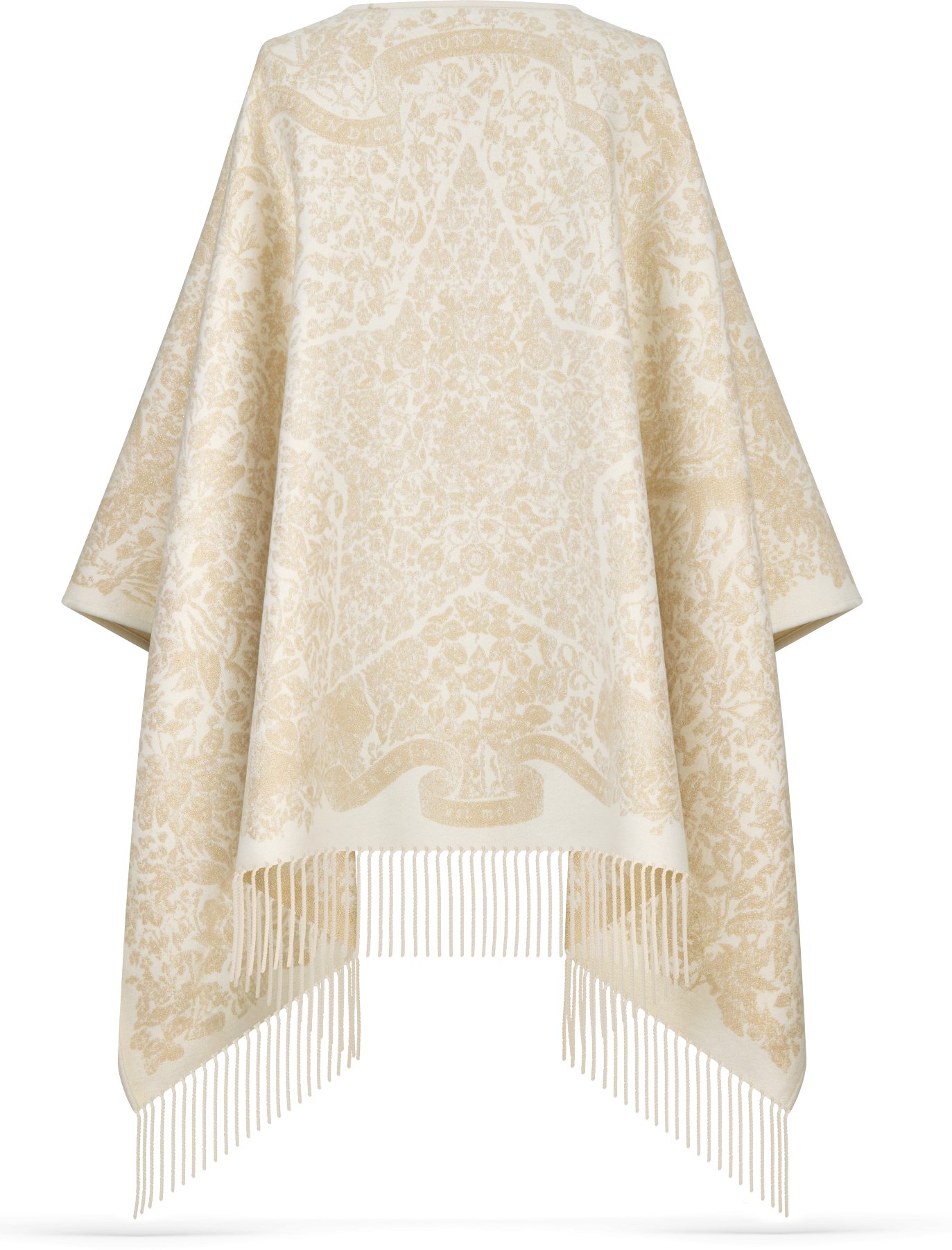 Dior Around the World Poncho Ivory Cashmere Blend and Gold-Tone ...