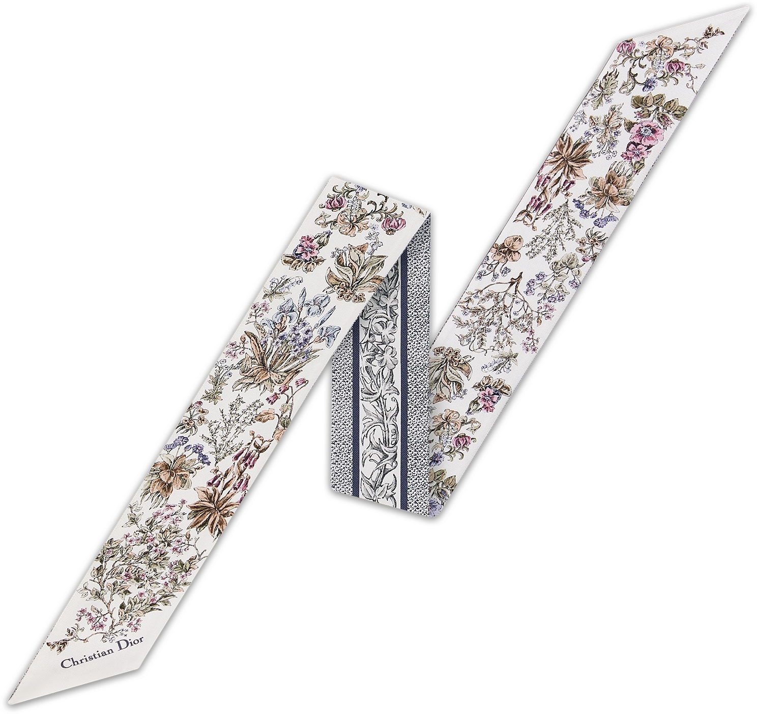 Mitzah Millefiori Twill de soie blanc et bleu multicolore | DIOR