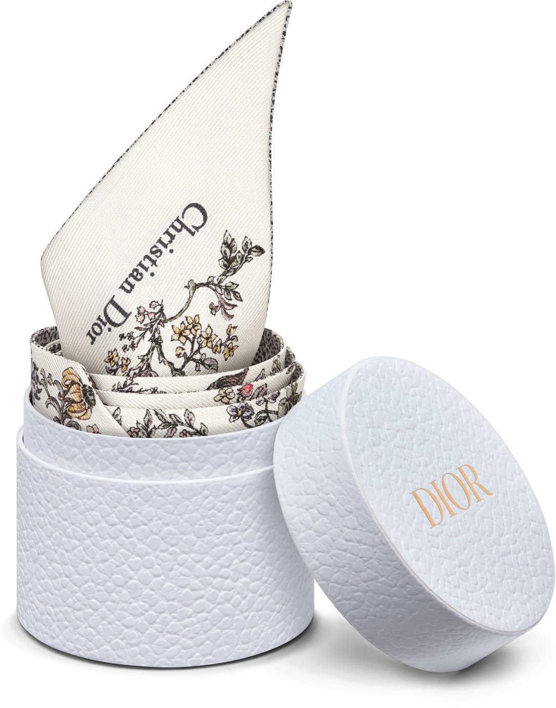 Millefiori Mitzah Scarf White and Gray Multicolor Silk Twill | DIOR