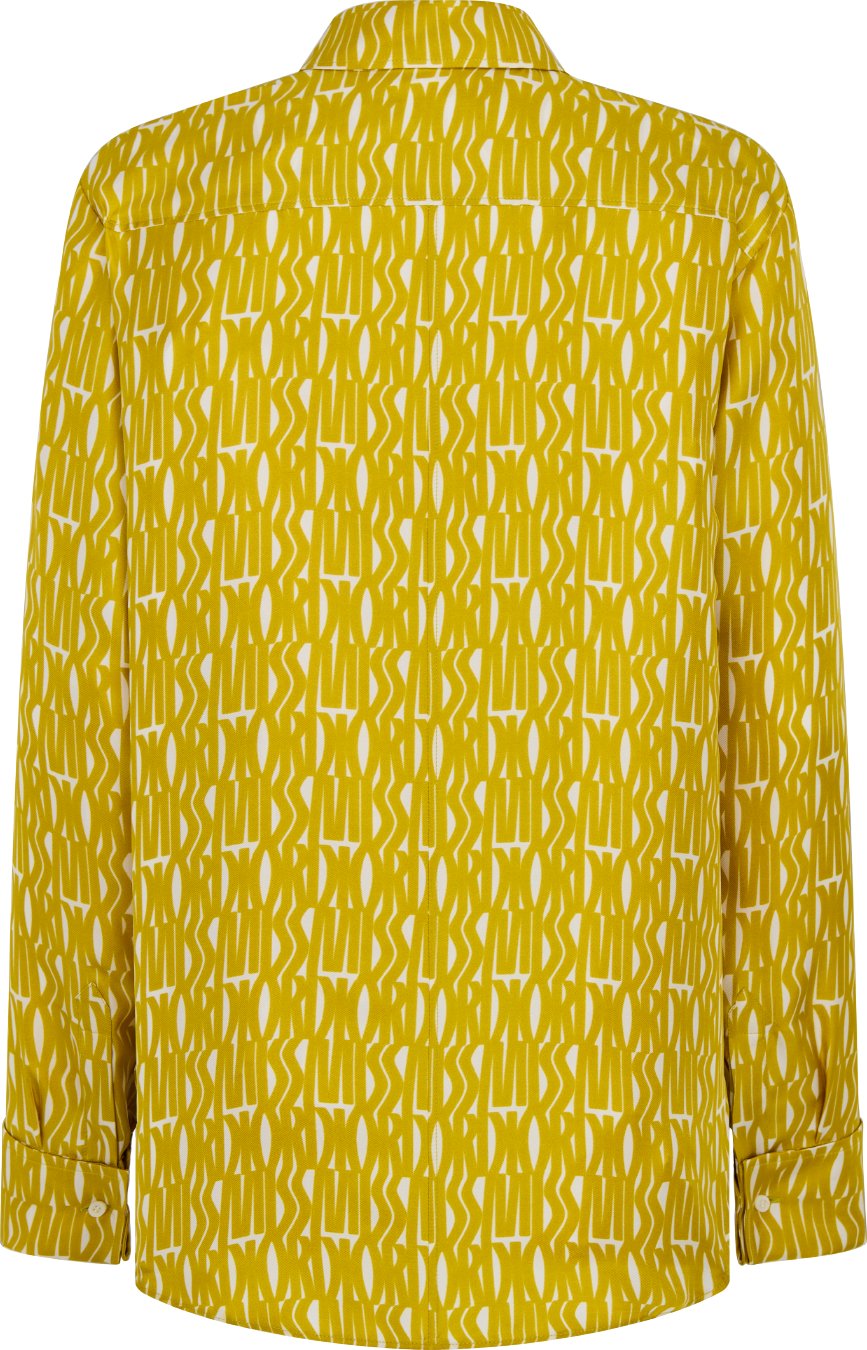 Miss Dior Blouse White Silk Twill with Yellow Miss Dior Allover Motif ...