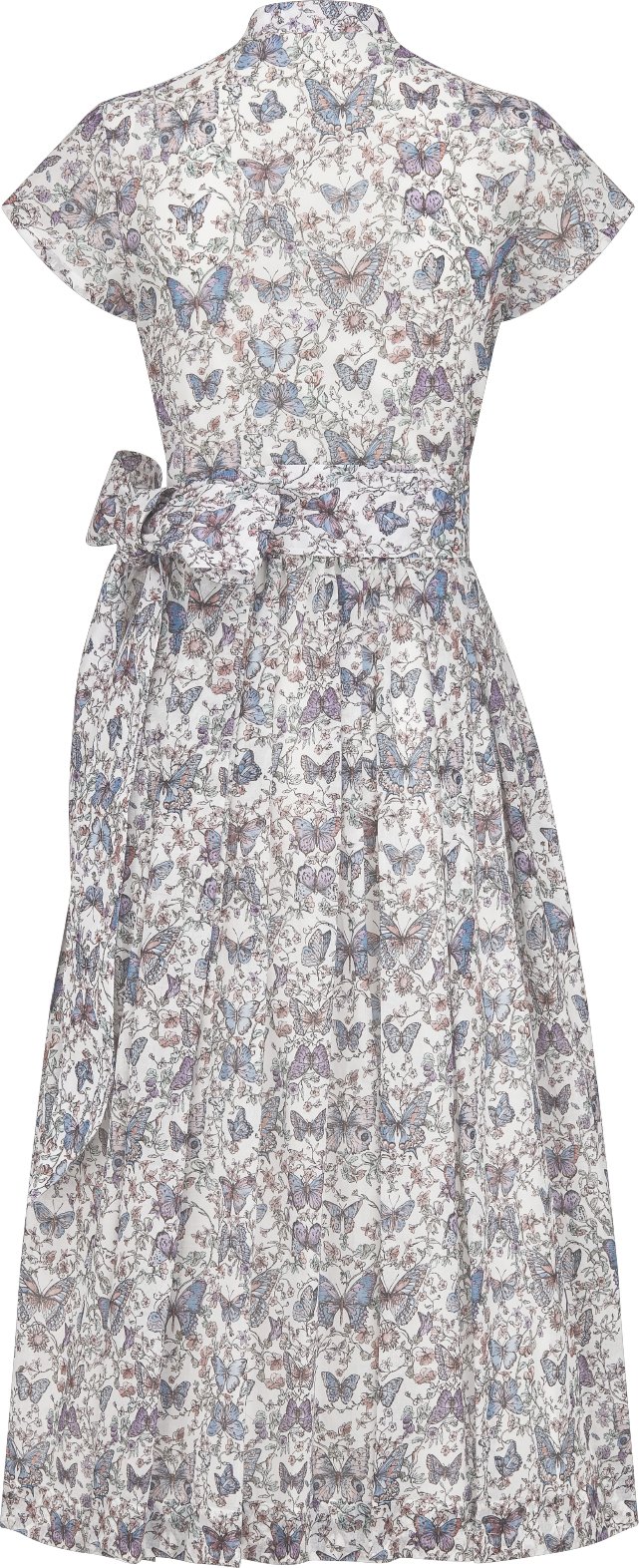 Robe mi-longue à ceinture nouée Mousseline de coton blanc à motif Toile ...