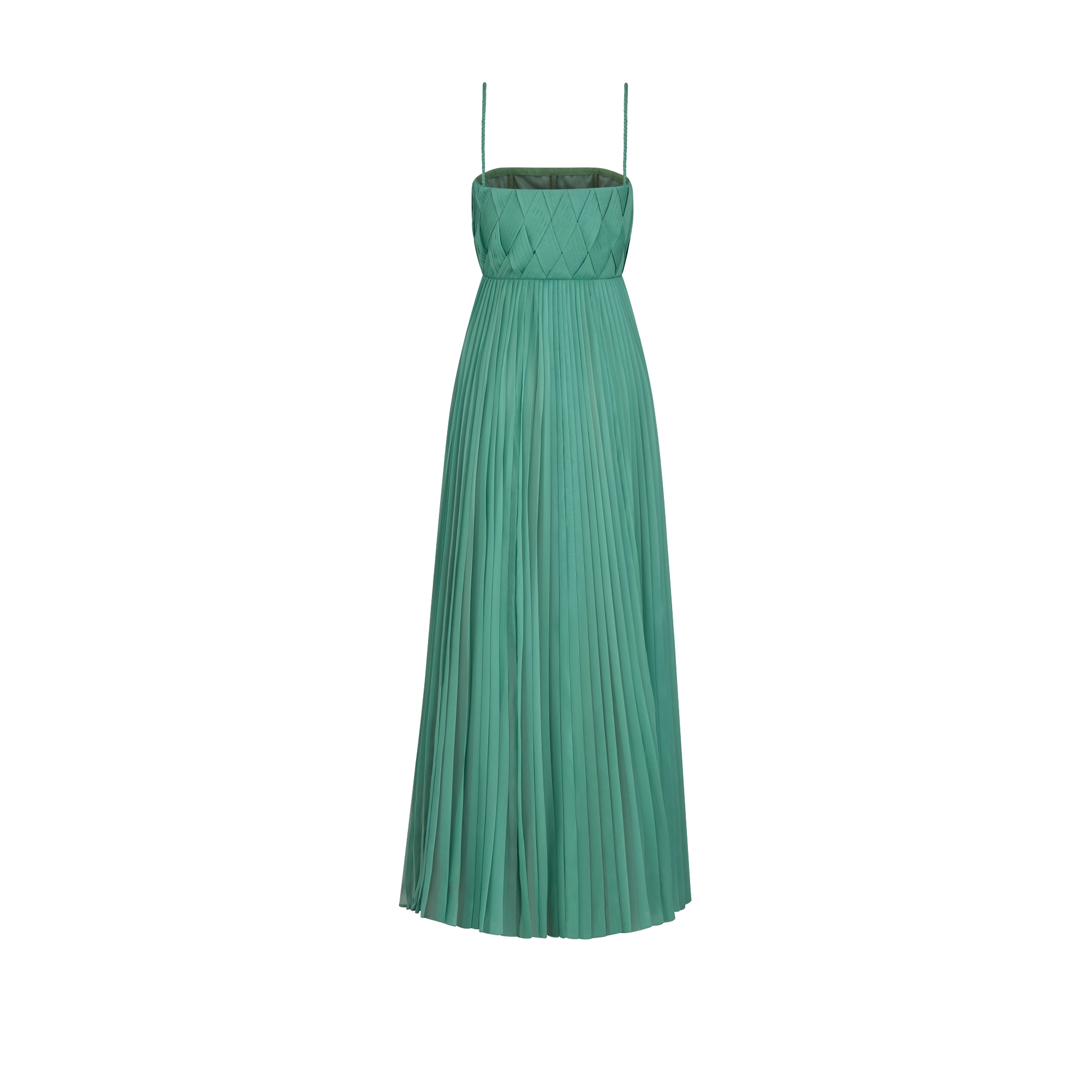 Robe longue de soirée Mousseline de soie verte | DIOR
