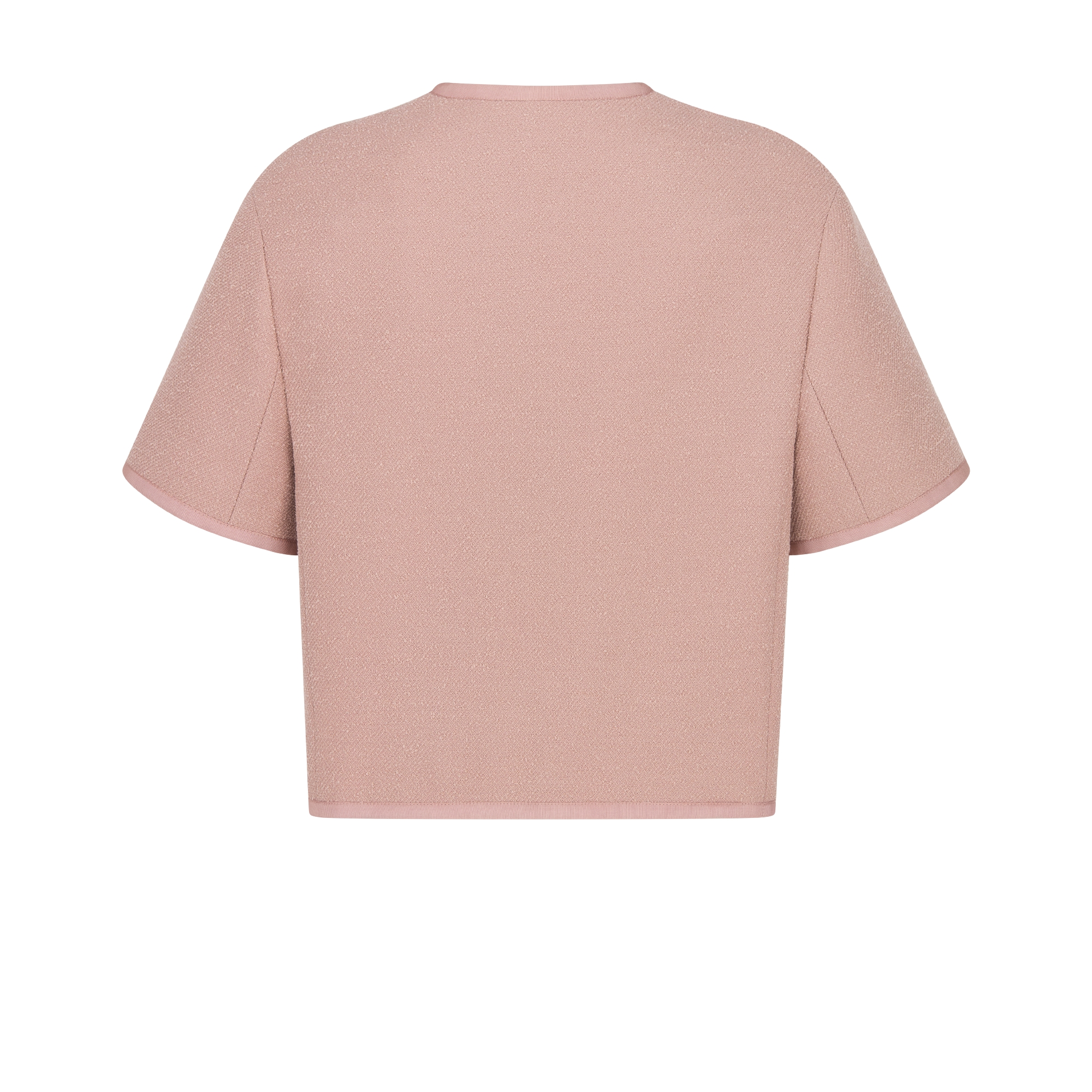 Cropped Jacket Peach Blossom Pink Virgin Wool- and Cotton-Blend Bouclé ...