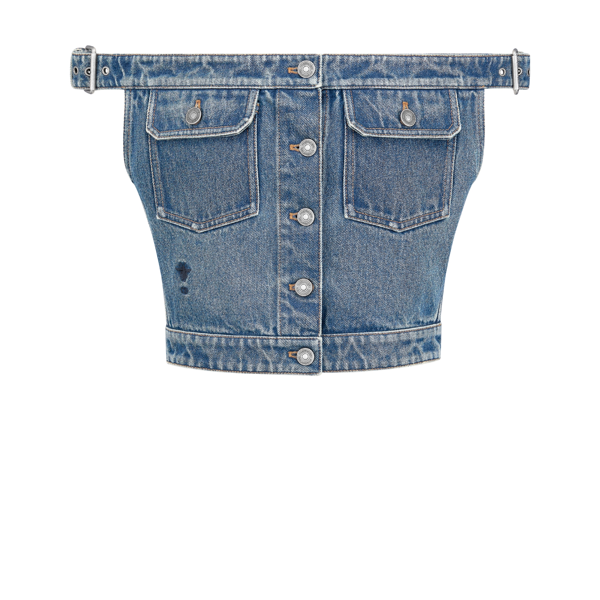 Bustier Denim de coton délavé bleu | DIOR