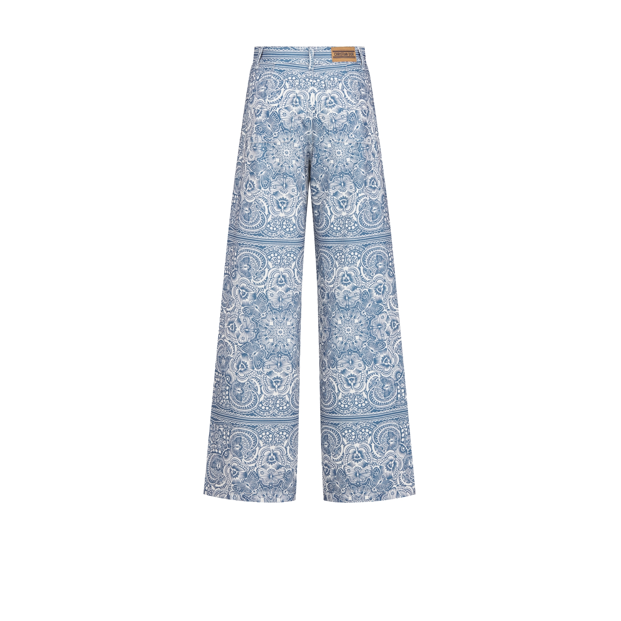 Flared Jeans Celestial Blue and White Cotton Denim with D-Butterfly ...
