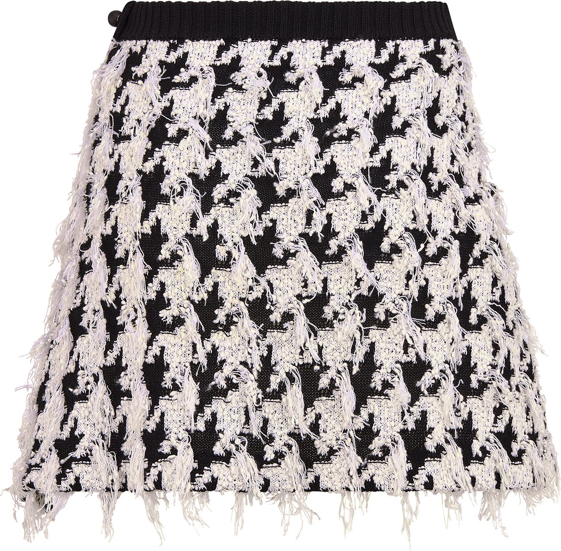 Mini jupe évasée Maille de laine et coton mélangés à motif pied-de ...