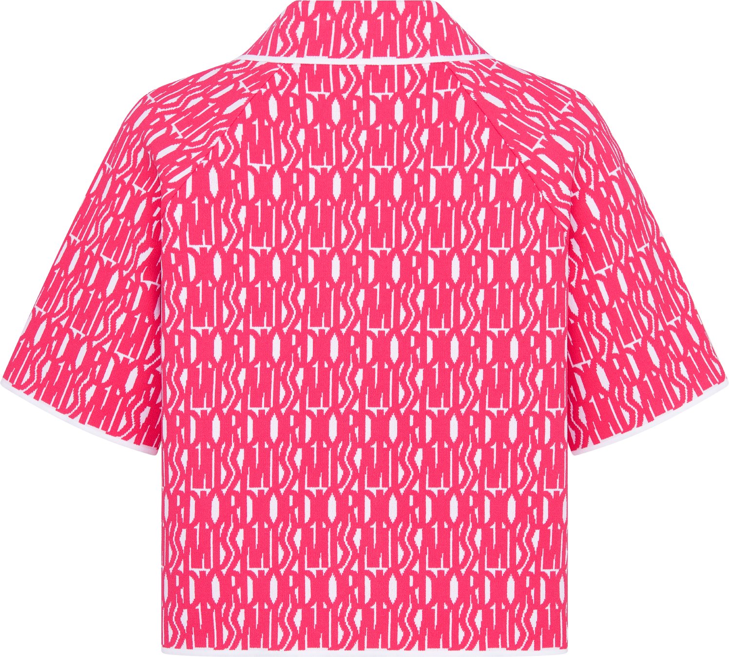 Miss Dior Short-Sleeved Jacket White Technical Knit with Pink Miss Dior ...