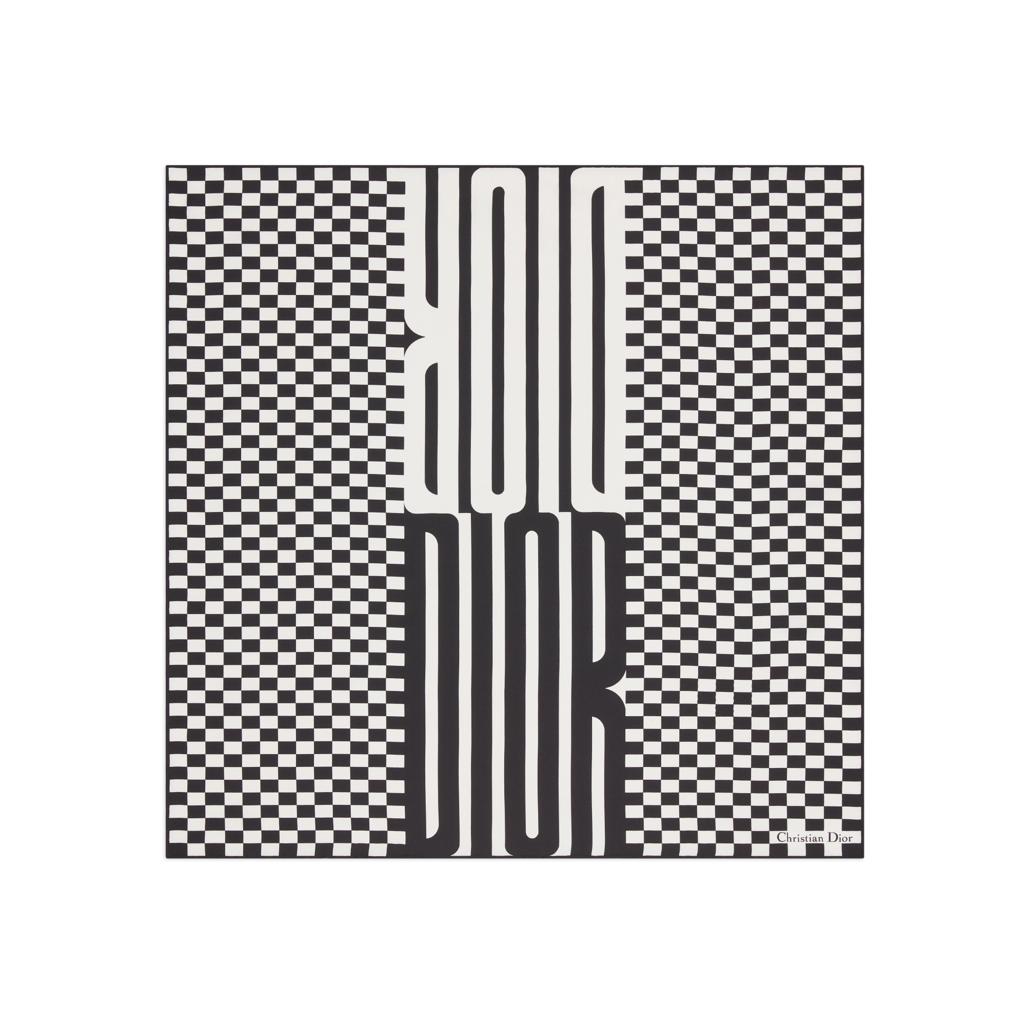 Carré 70 Dior Graphique Twill de soie noire et blanche | DIOR