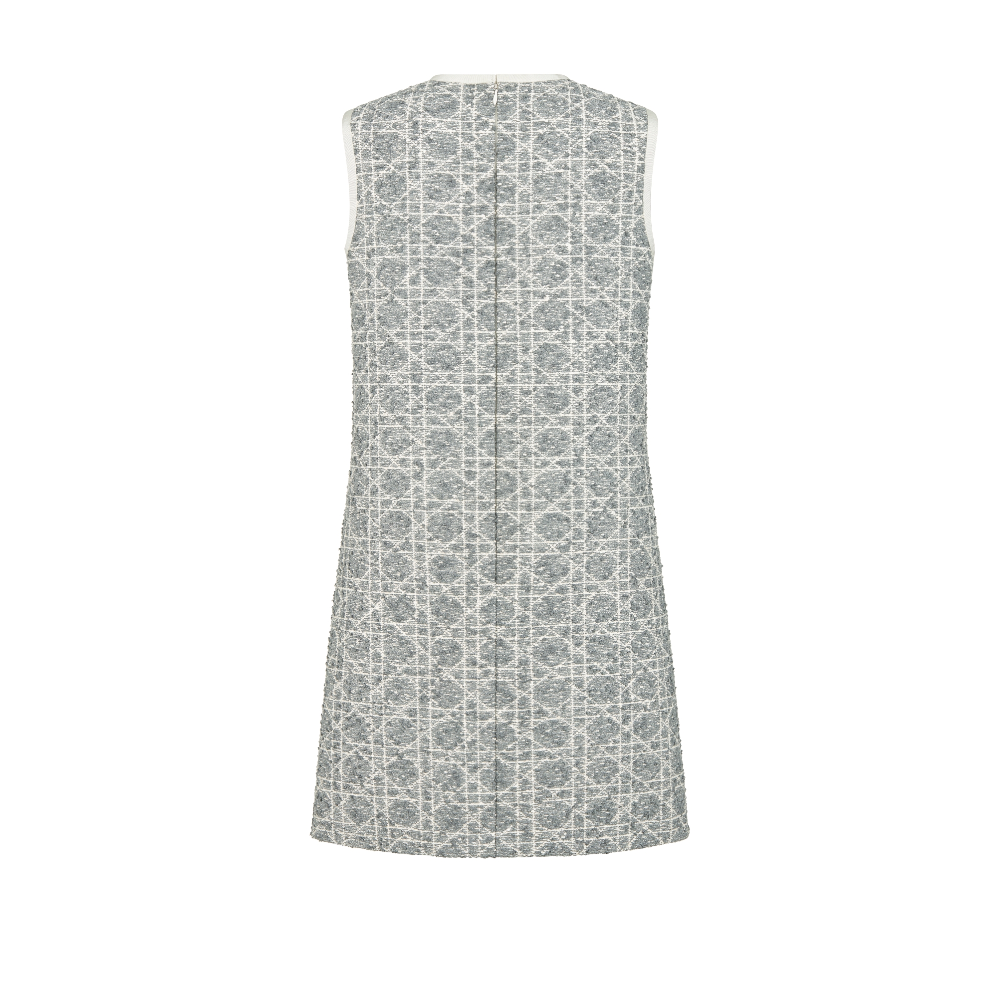 Short Macrocannage Dress Gray Cotton-Blend Tweed | DIOR