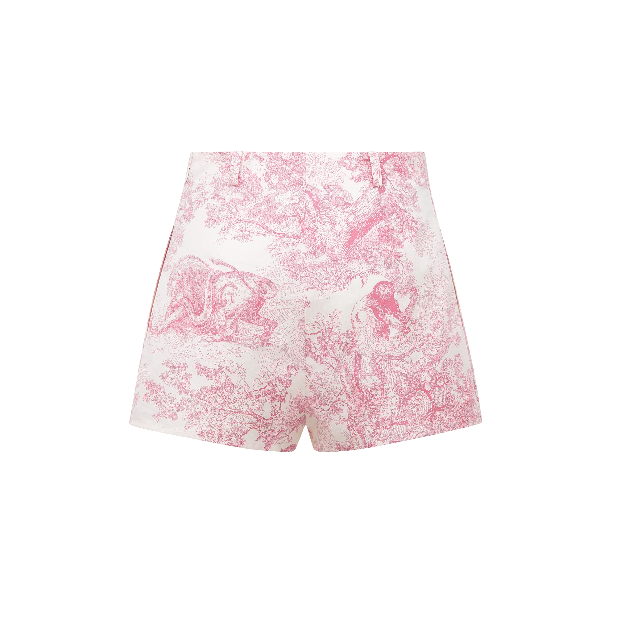 Dioriviera Shorts White Cotton and Silk Poplin with Cherry Blossom Pink ...