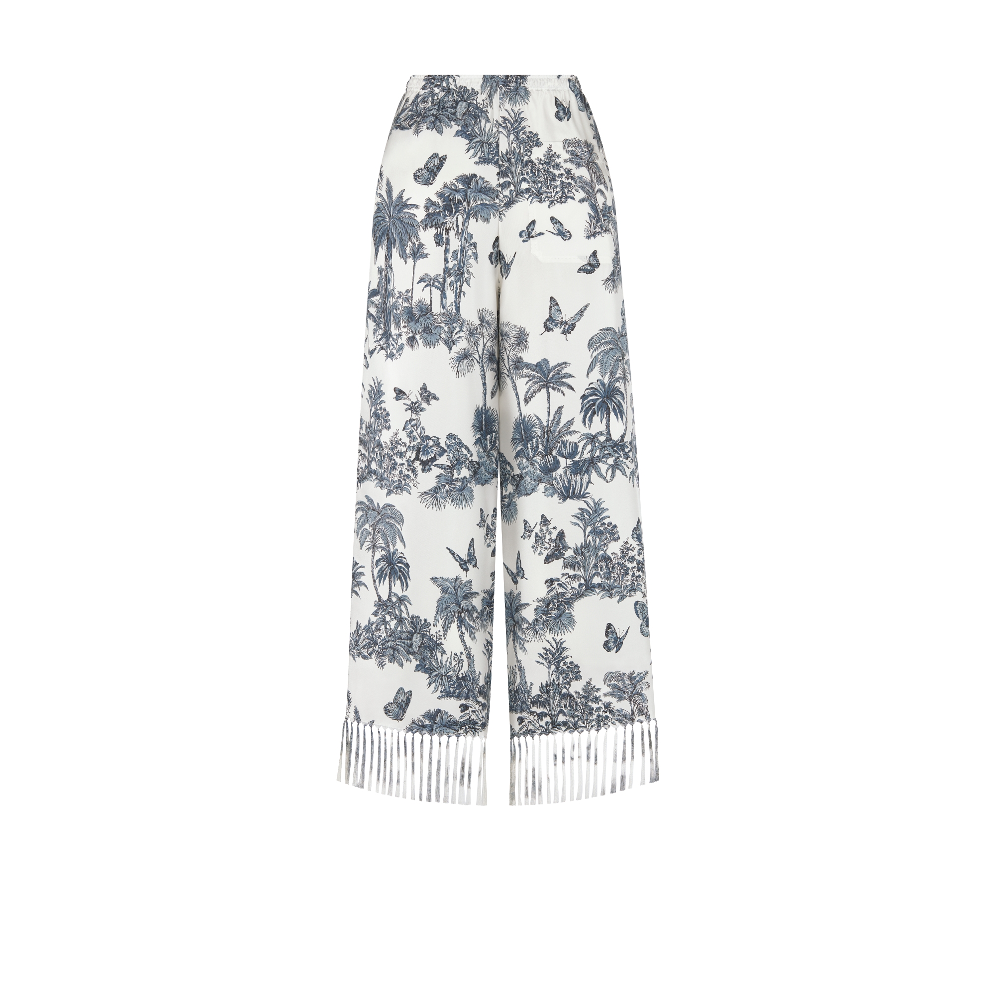 Dioriviera Pants White and Blue Toile de Jouy Palms Silk Twill | DIOR