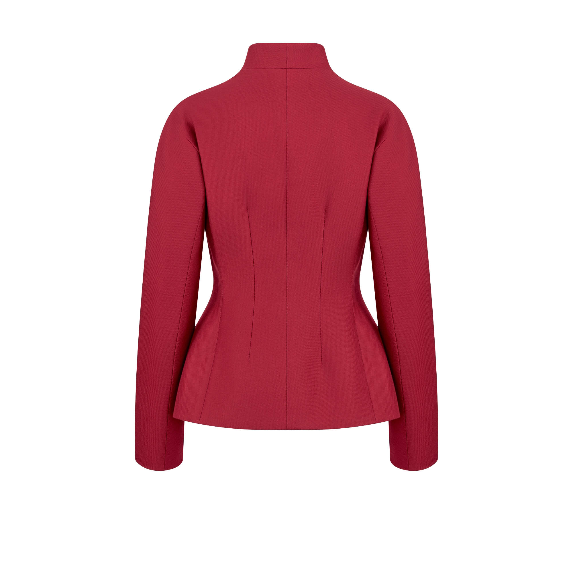 Fitted Jacket Red Virgin Wool and Silk Grain de Poudre | DIOR