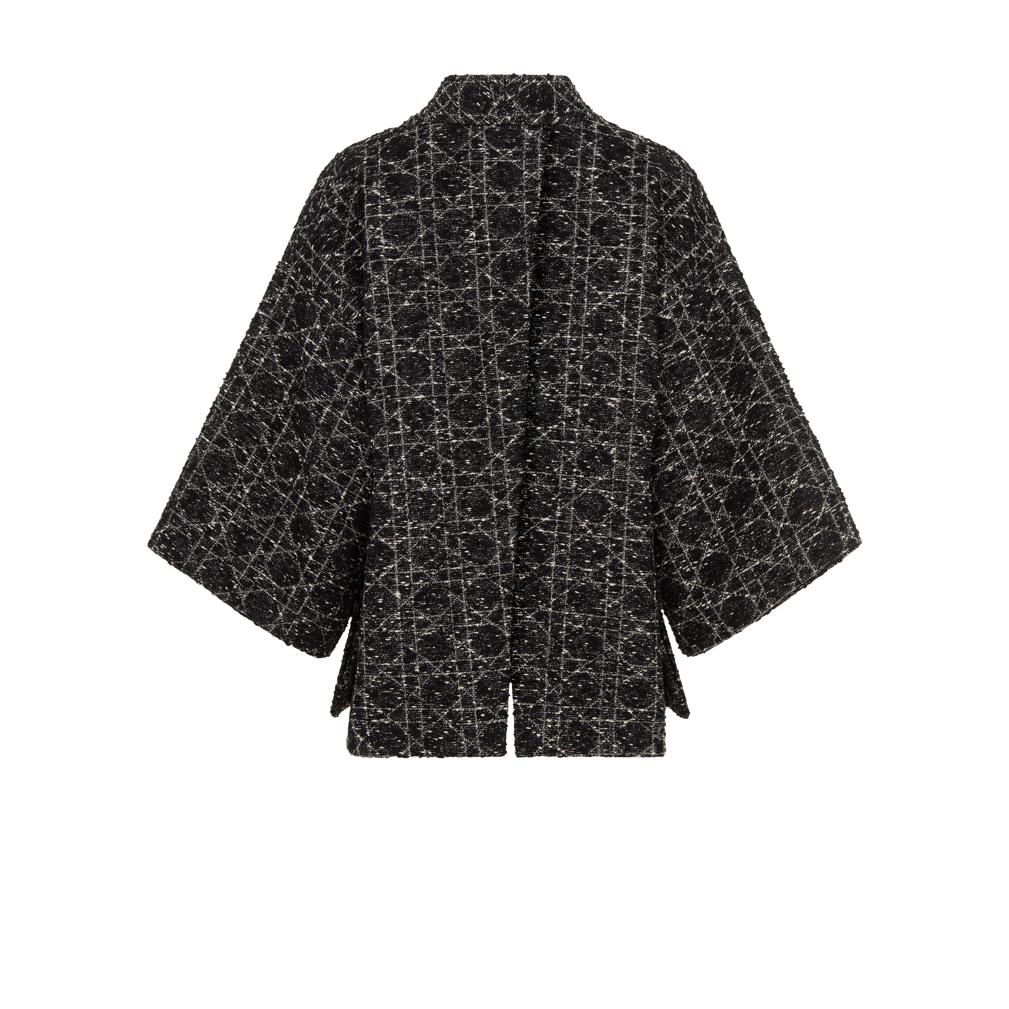 Chaqueta Palto con cinturón Tweed de mezcla de algodón negro | DIOR