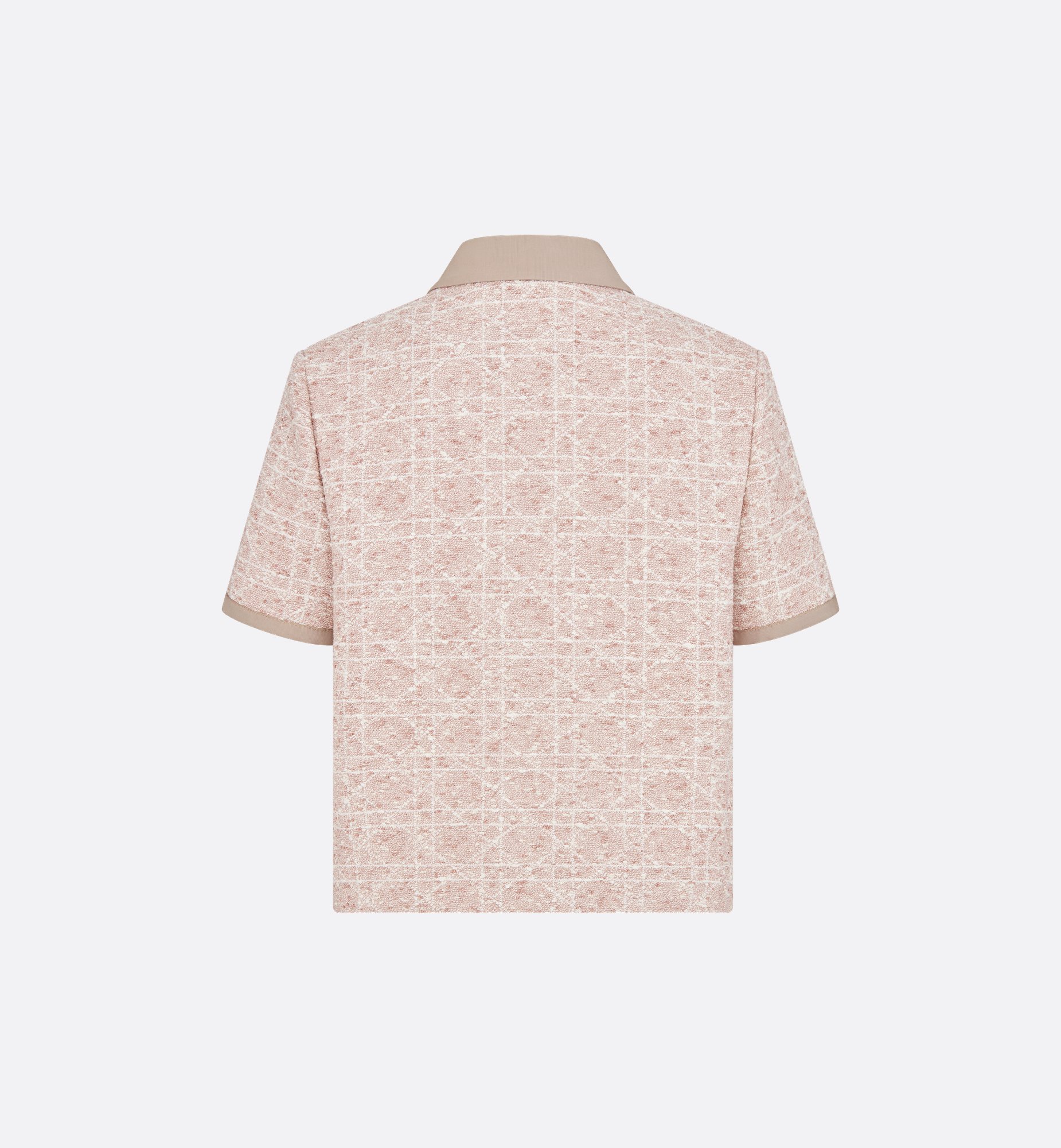 Macrocannage Short-Sleeved Jacket Pink Cotton-Blend Tweed | DIOR Macrocannage Short-Sleeved Jacket Pink Cotton-Blend Tweed | DIOR