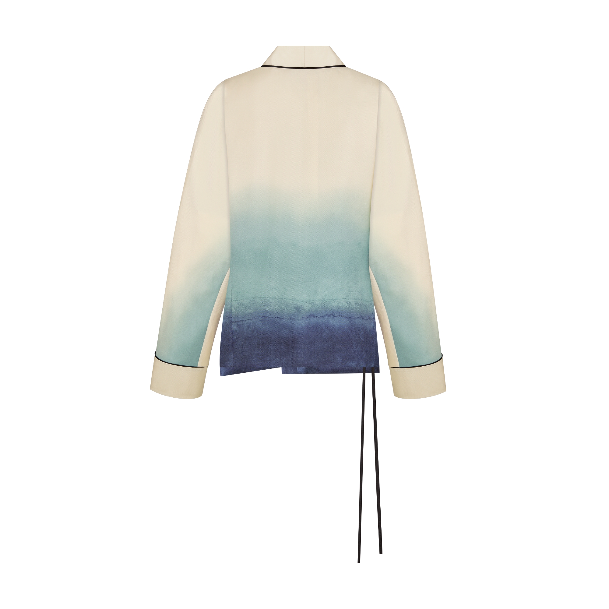 Chaqueta Palto con cinturón Sarga de seda blanca con motivo Dior Fall ...