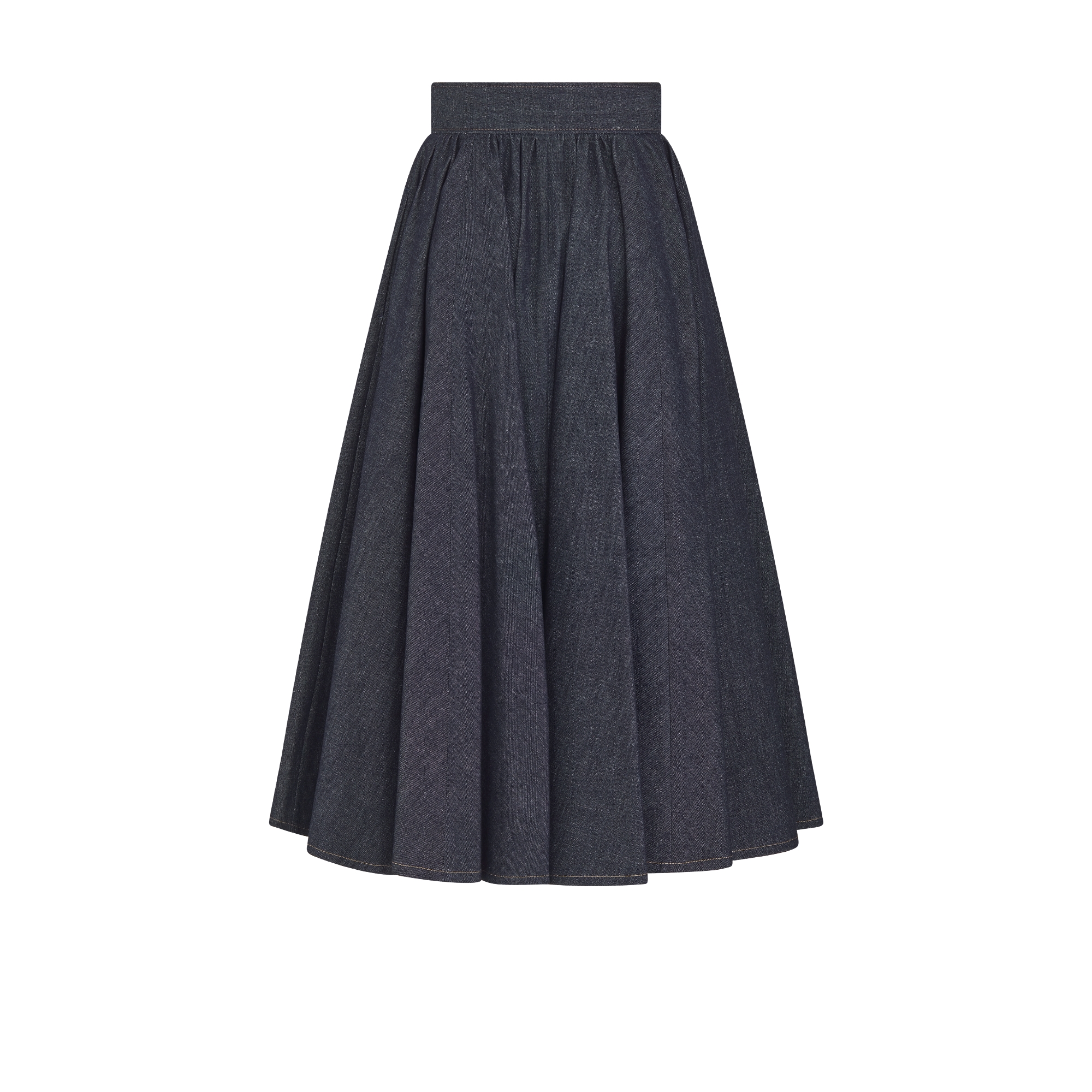 Mid-Length Skirt with Snaps Blue Cotton Denim with Dior Oblique ...