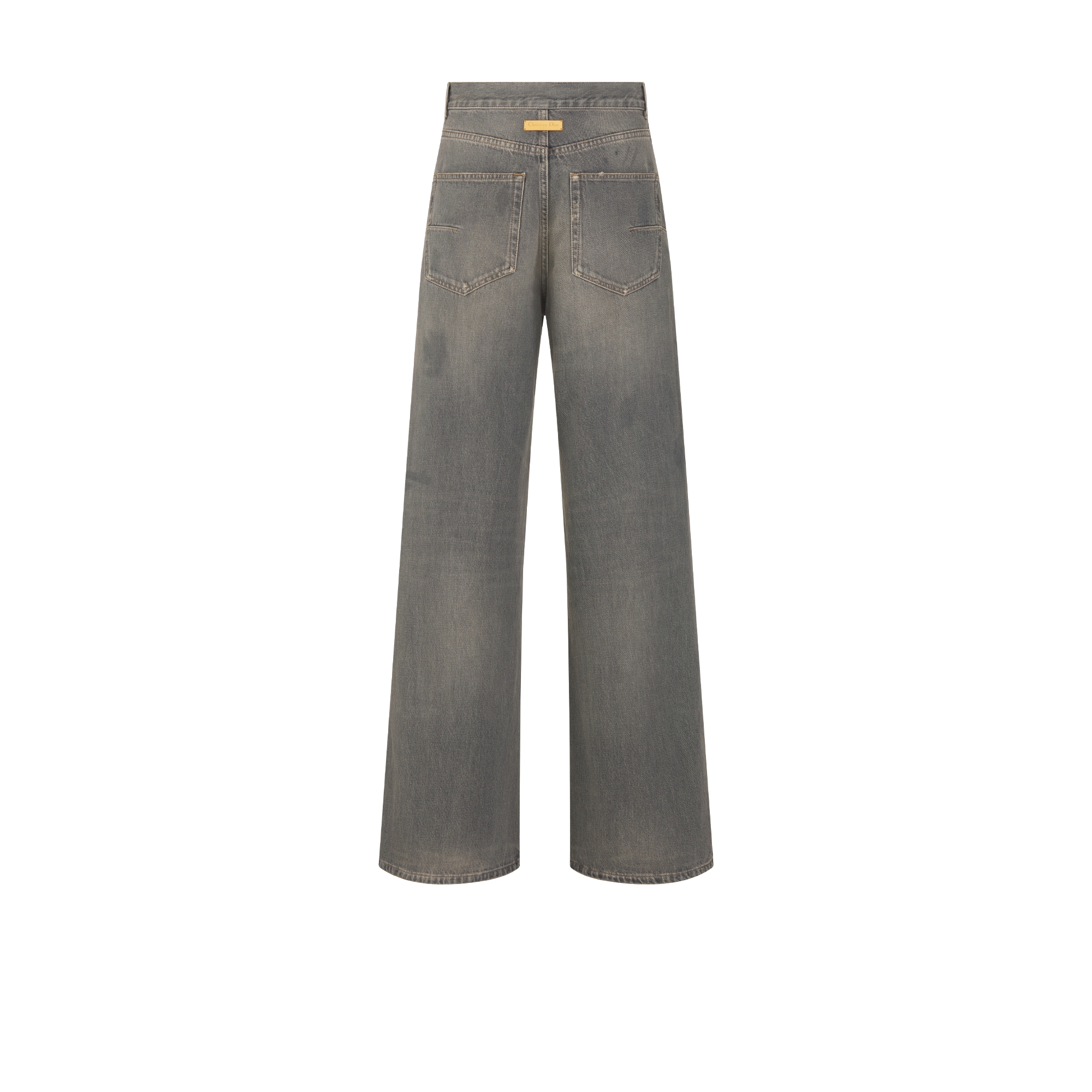 Flared Jeans Gray Vintage-Effect Stonewashed Cotton Denim | DIOR
