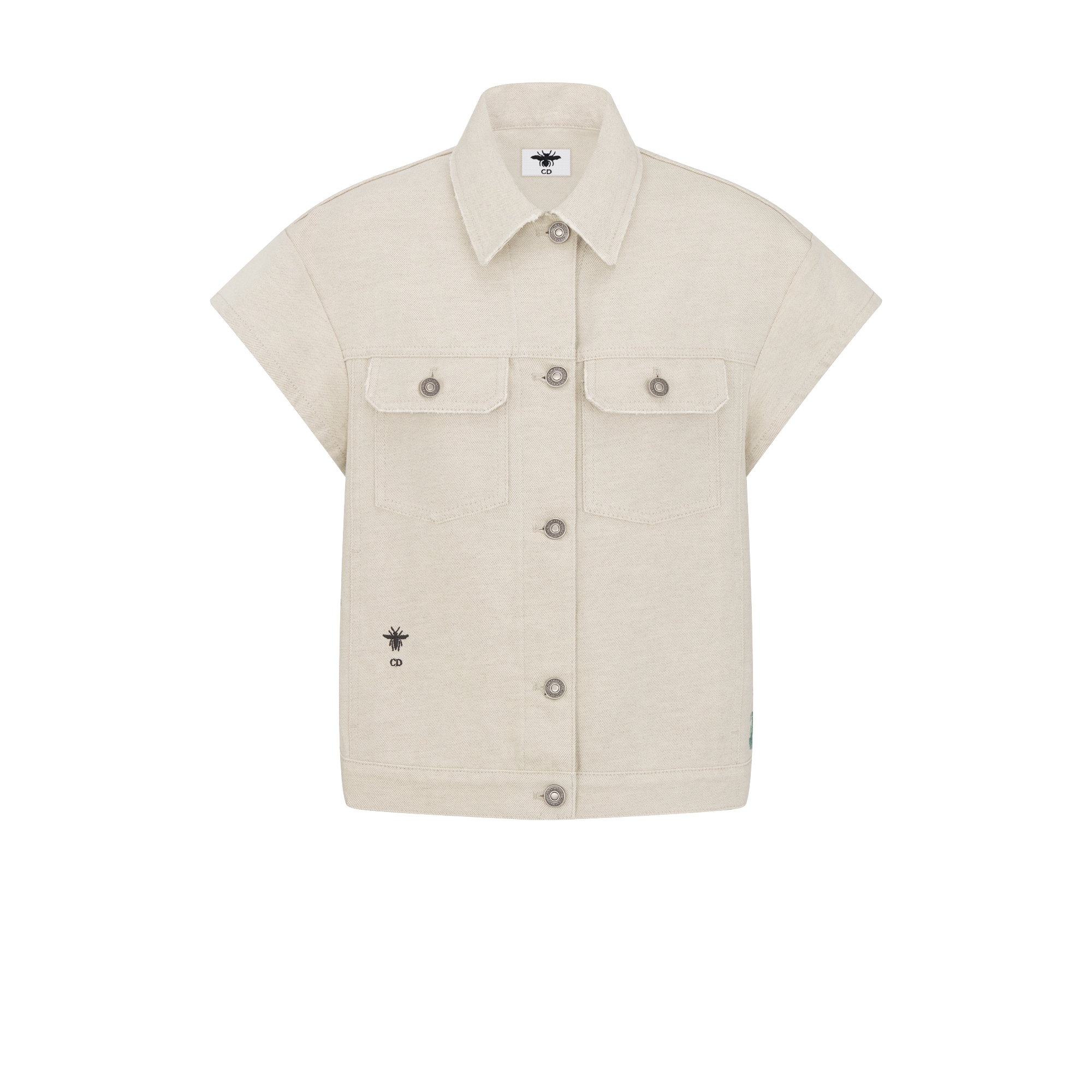 Dior Souvenir Jacket with Cap Sleeves Beige Multicolor Cotton and Linen ...