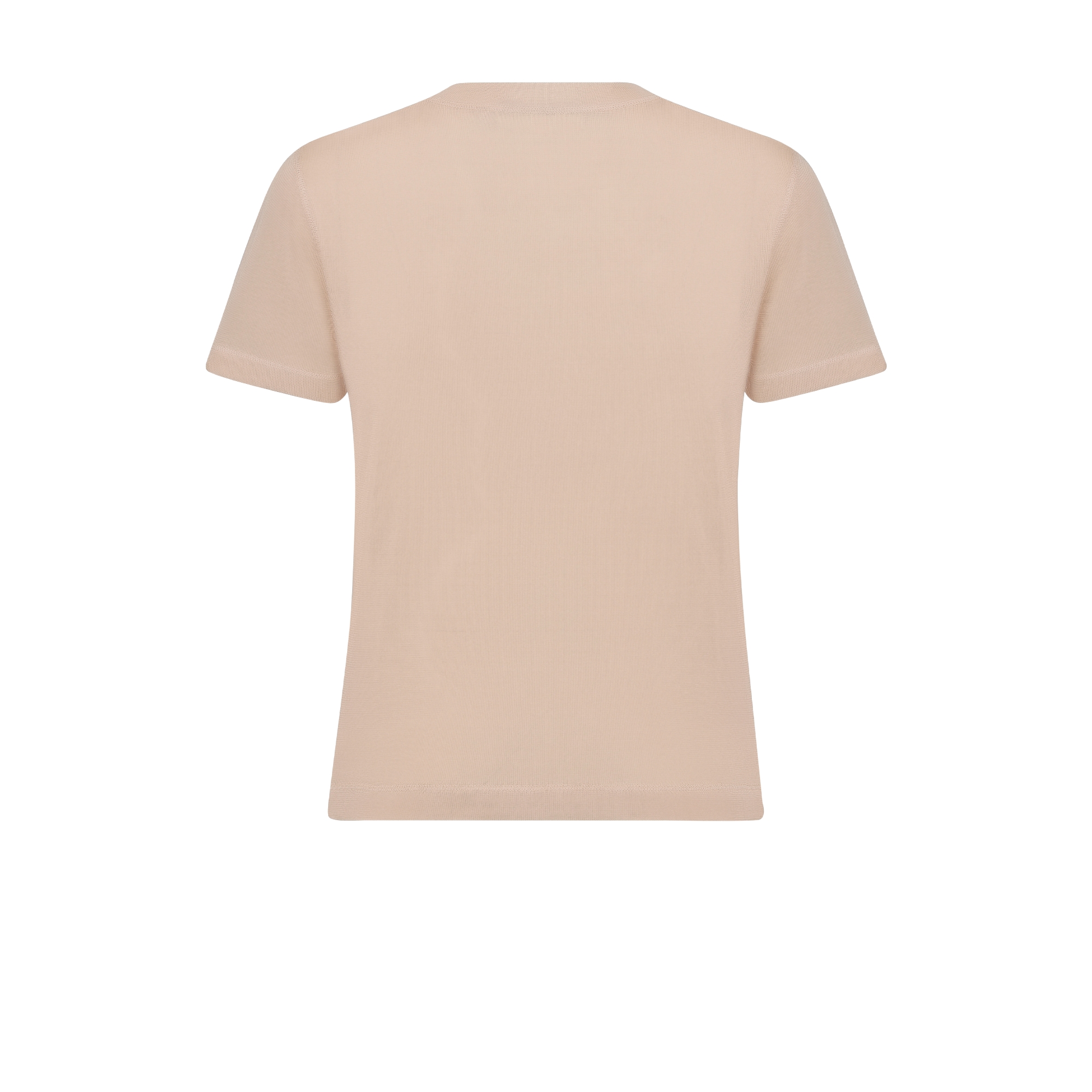 Short-Sleeved Sweater Beige Ribbed Silk Knit | DIOR
