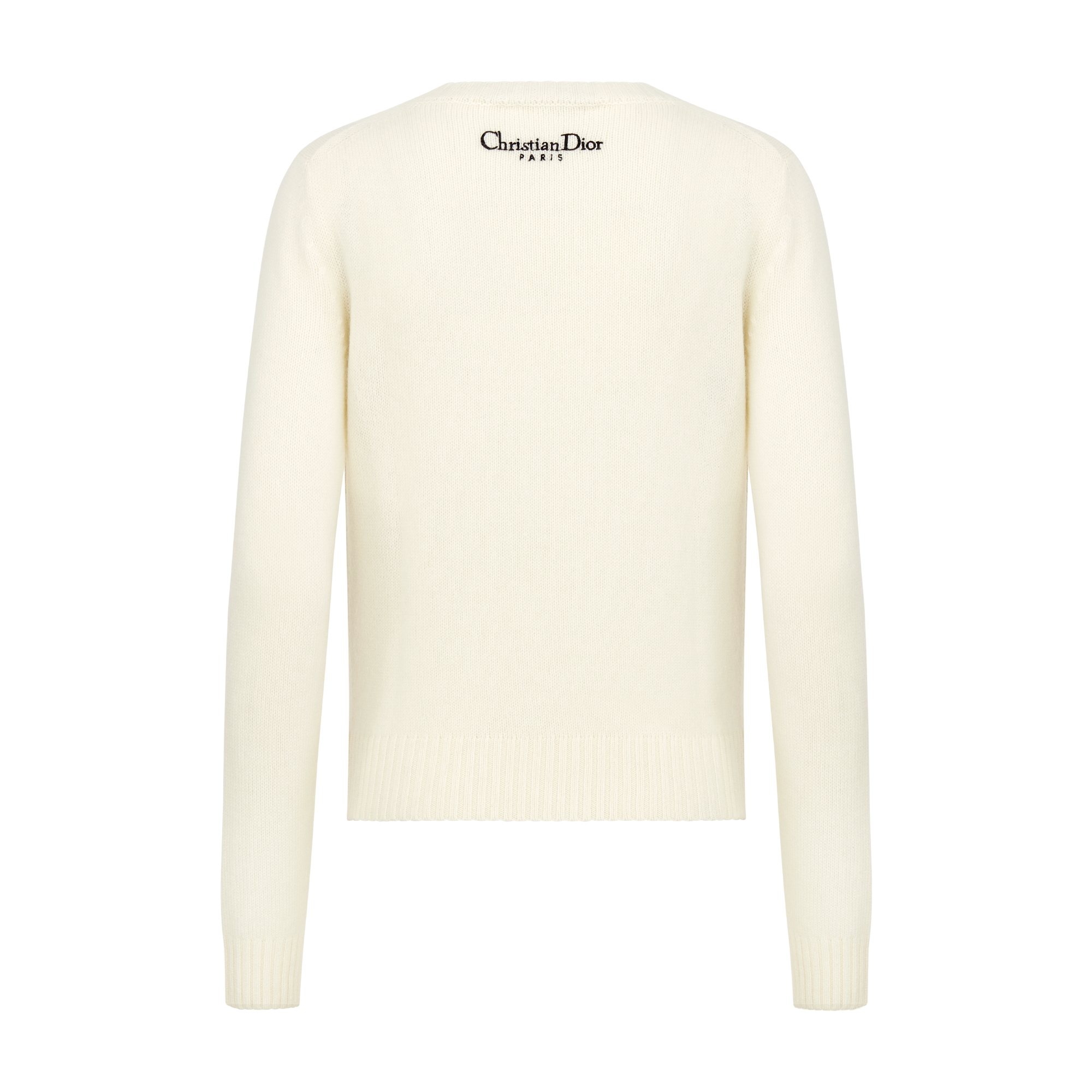 Dior Souvenir Embroidered Sweater White Multicolor Cashmere Knit | DIOR