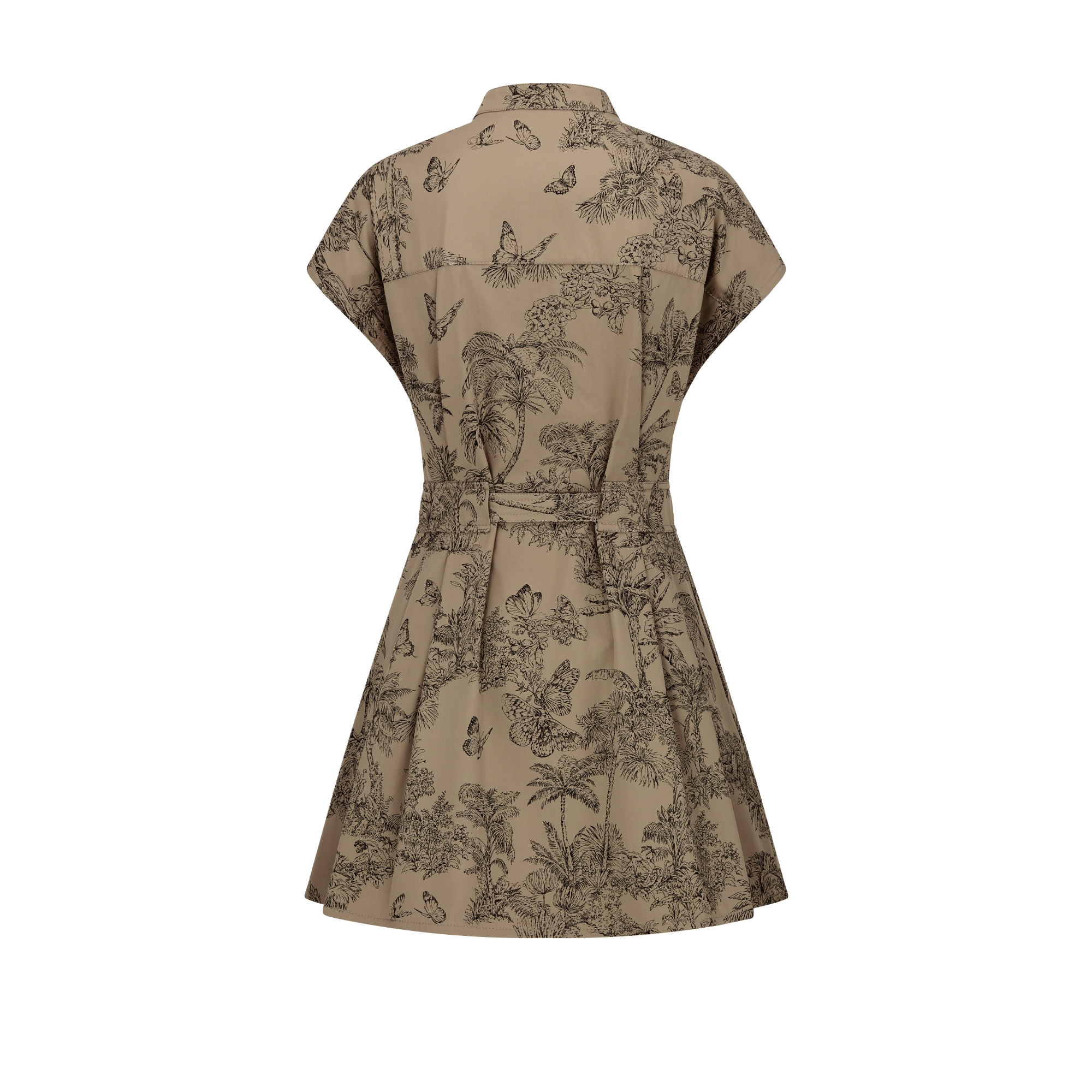 Dioriviera Short Belted Shirtdress Beige Cotton Gabardine with Black ...