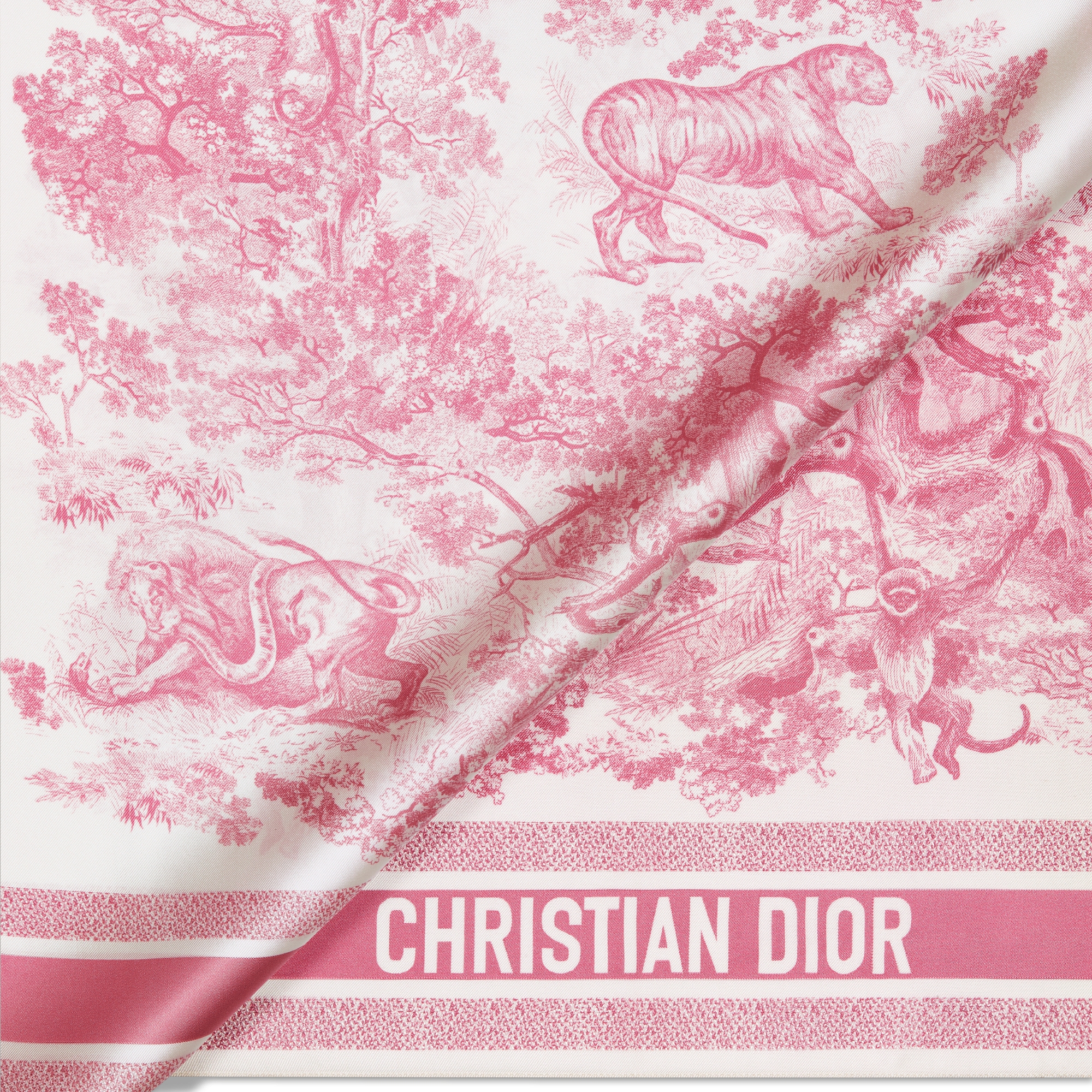 Dioriviera Toile de Jouy Sauvage Dior Silk Top White and Candy Pink ...