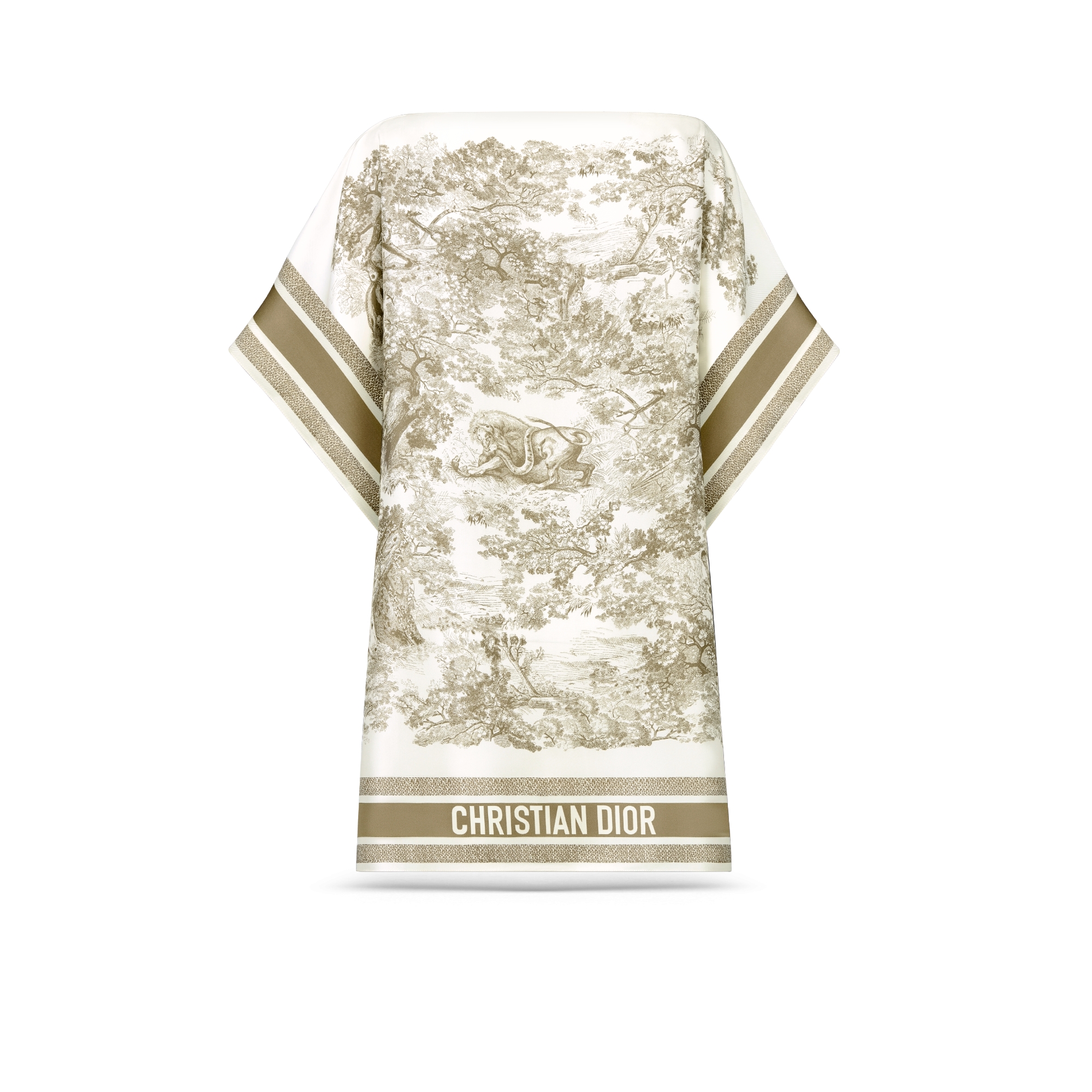 Dioriviera Toile de Jouy Sauvage Dior Silk Top White and Beige Silk ...