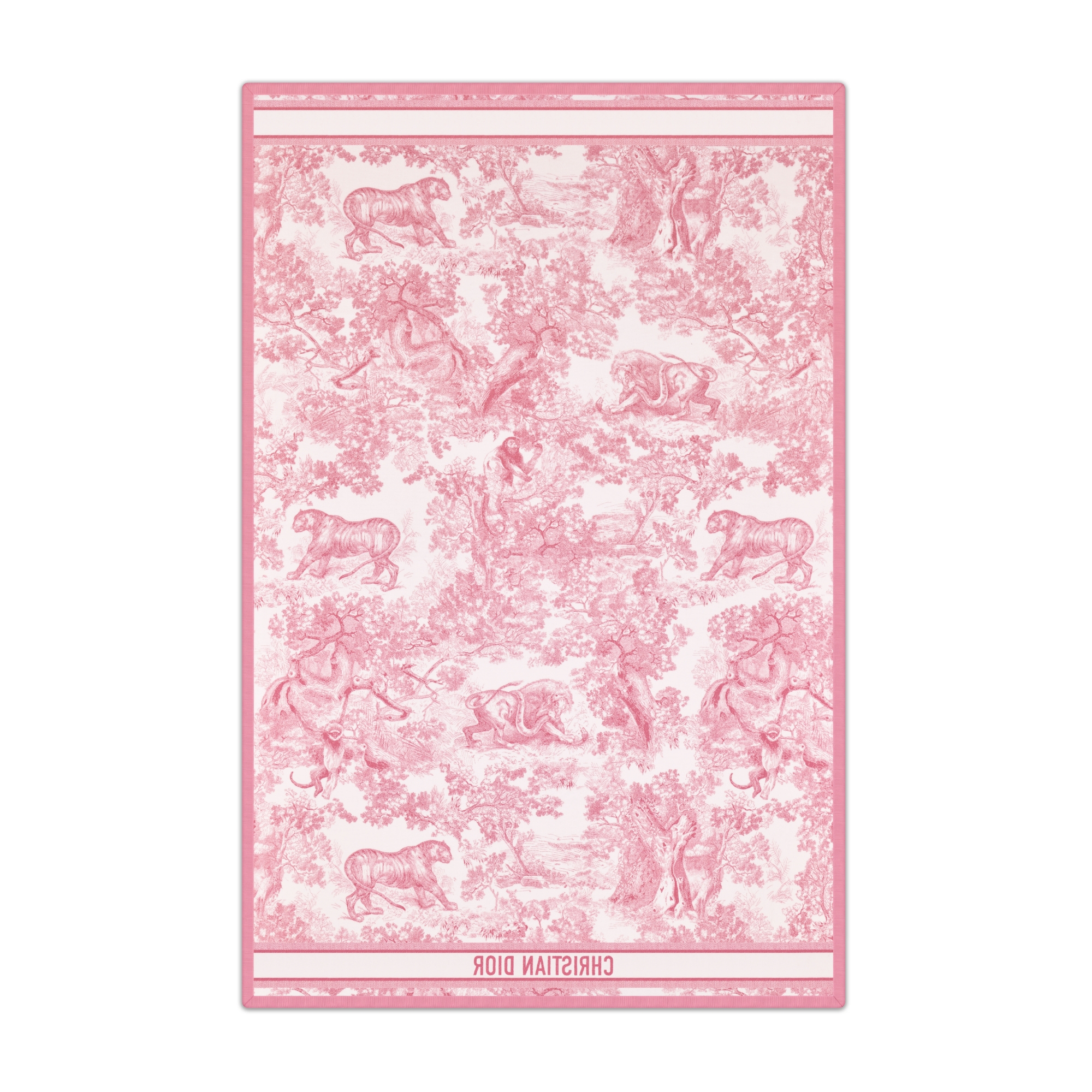 Dioriviera Toile de Jouy Sauvage Beach Towel White and Candy Pink ...
