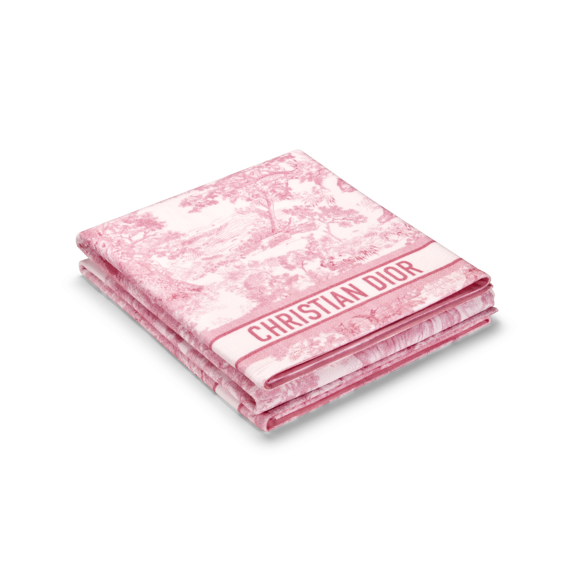 Serviette de plage Toile de Jouy Sauvage Dioriviera Coton blanc et ...