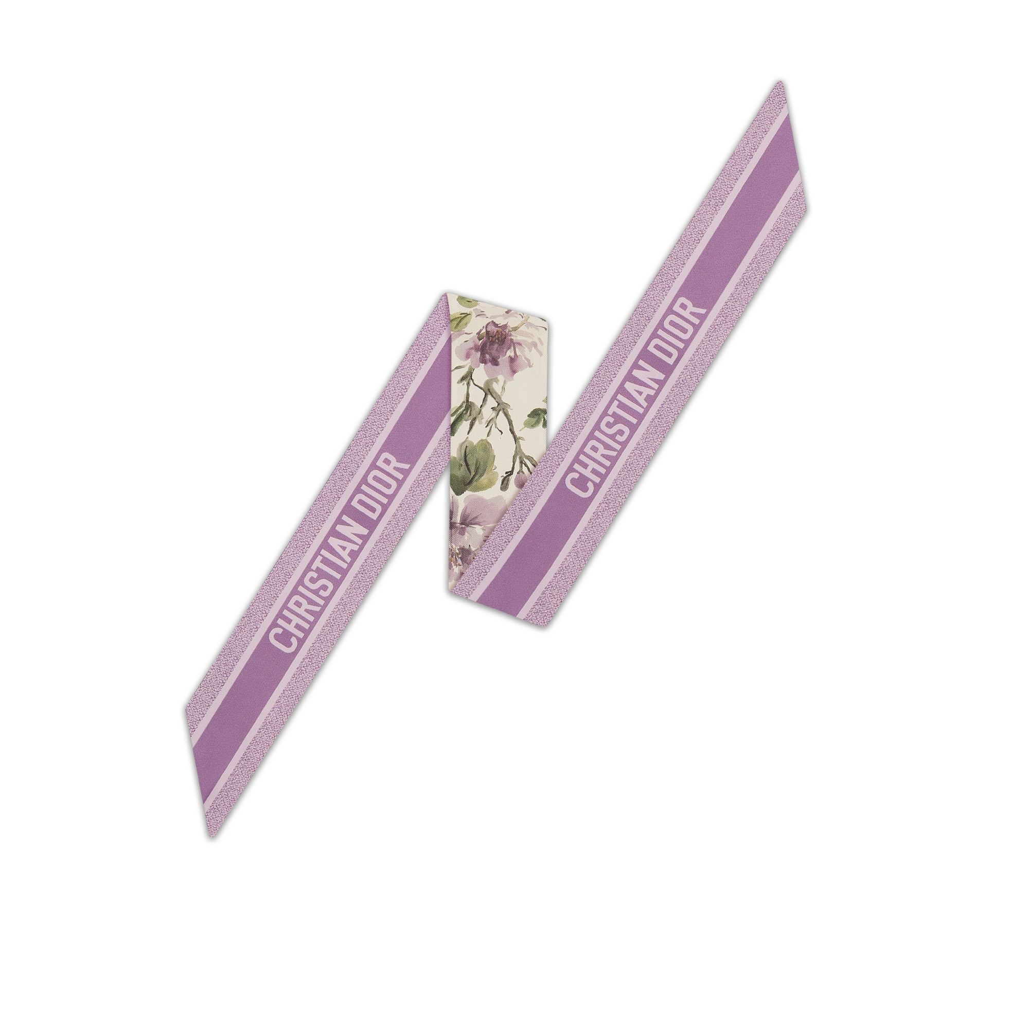 Mitzah Dior Pivoine Twill di seta bianco e viola | DIOR