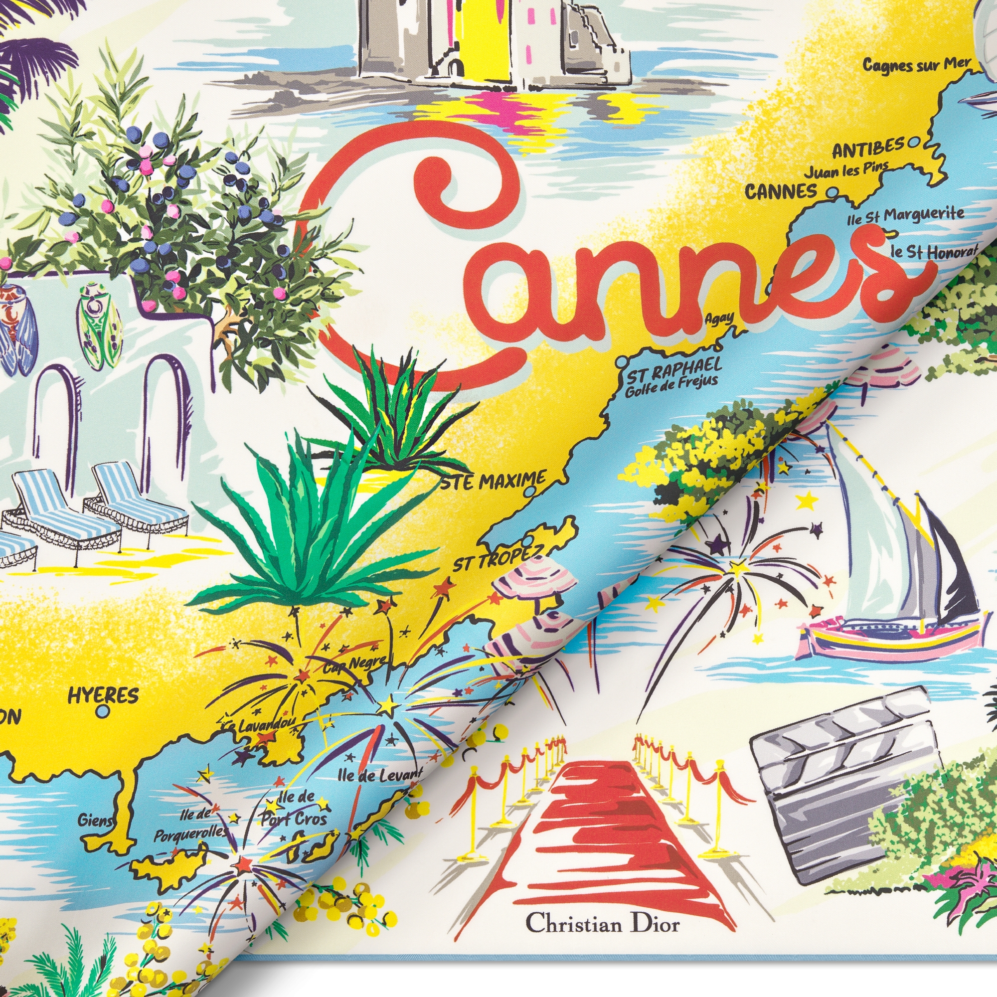 Dior Souvenir 70 Square Scarf Multicolor Silk Twill | DIOR