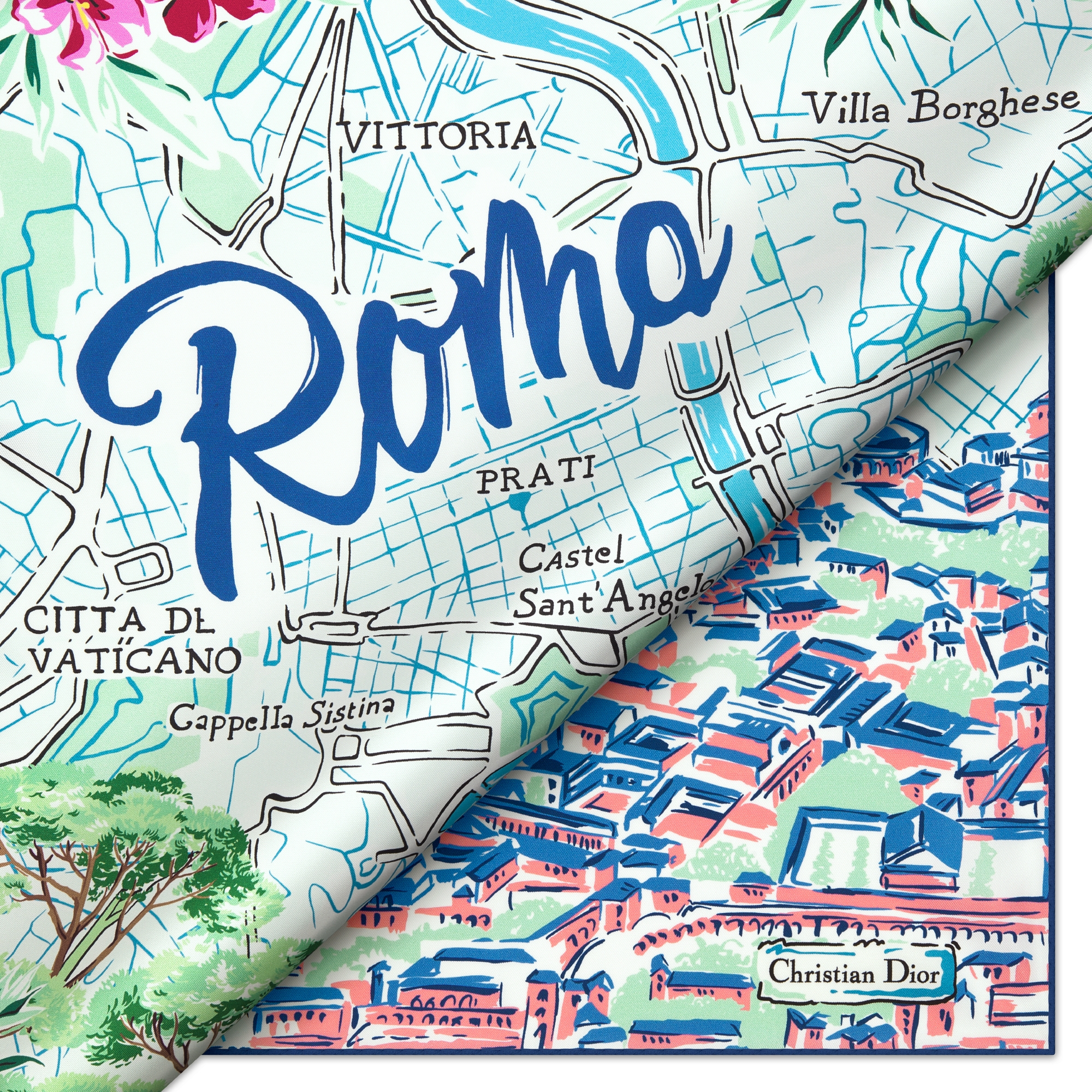 Dior Souvenir 70 Square Scarf Multicolor Silk Twill | DIOR