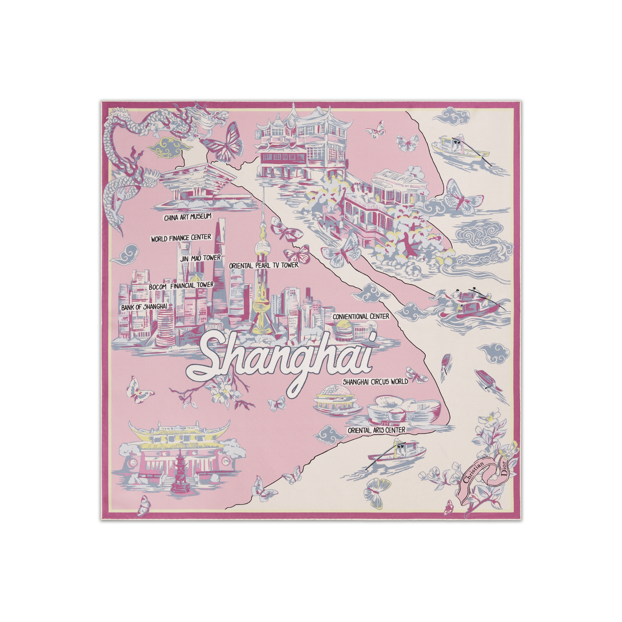 Dior Souvenir 70 Square Scarf Multicolor Silk Twill | DIOR