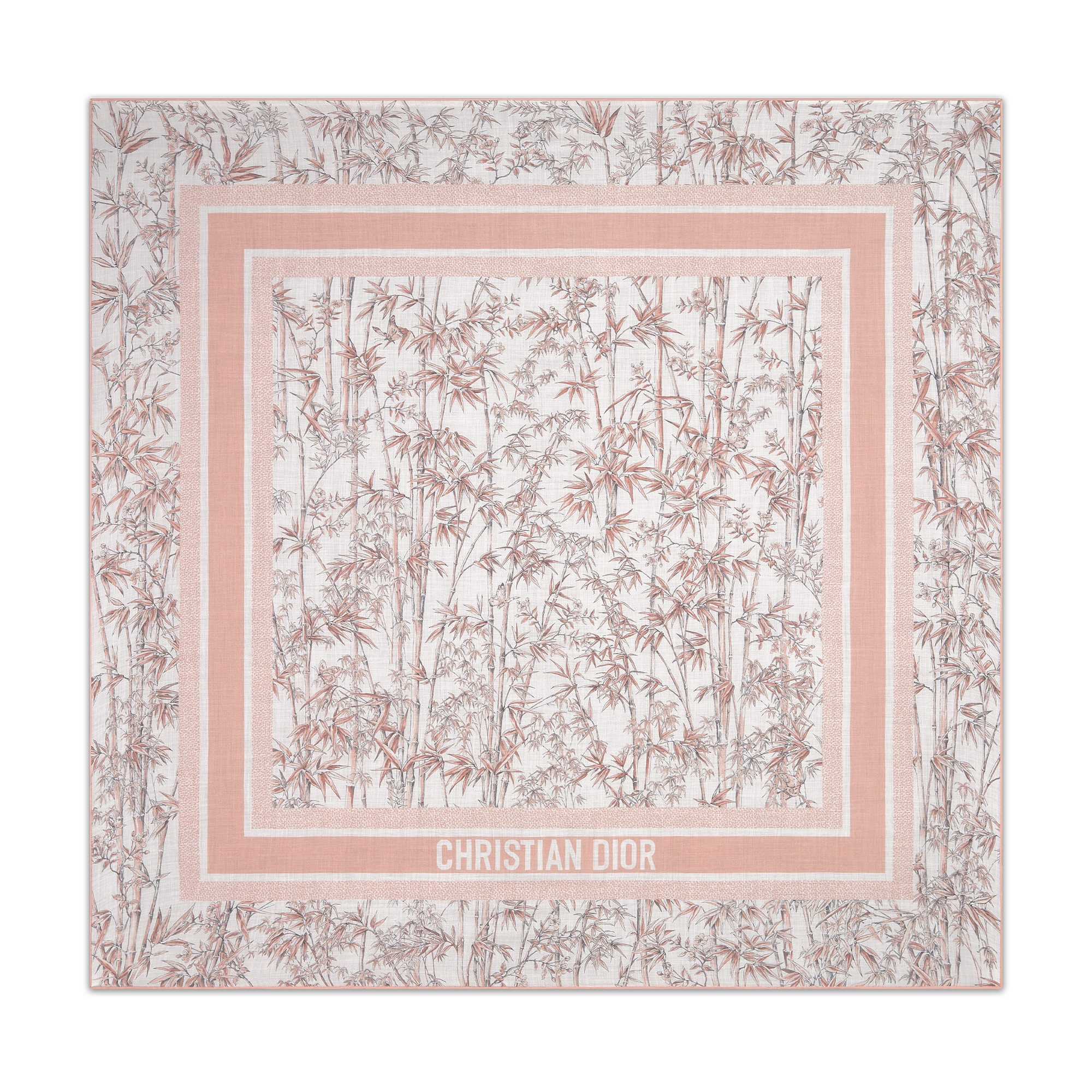 Toile de Jouy Natura Shawl Ecru and Pale Pink Cashmere | DIOR