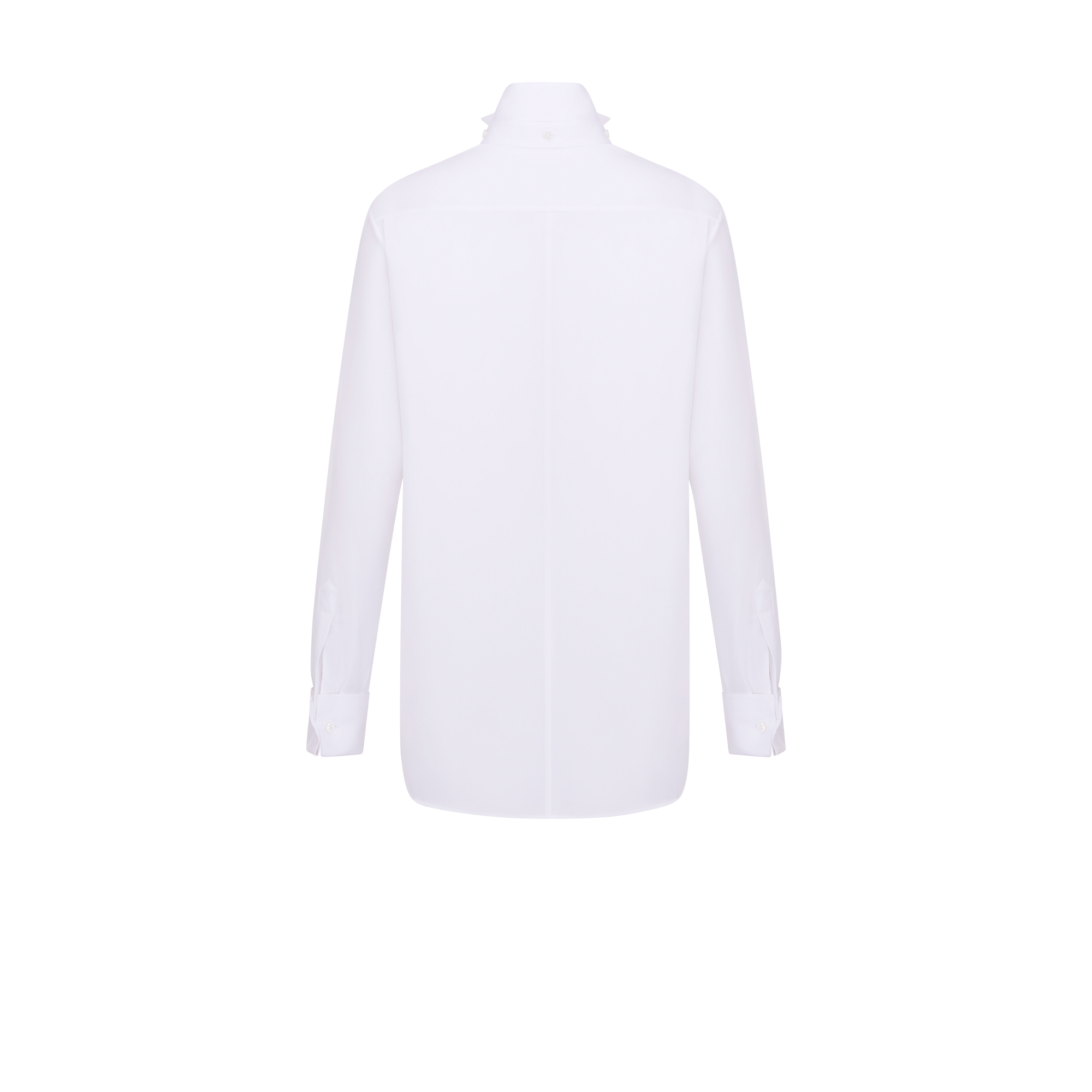 Blusa con cuello ópera Popelina de algodón blanca | DIOR
