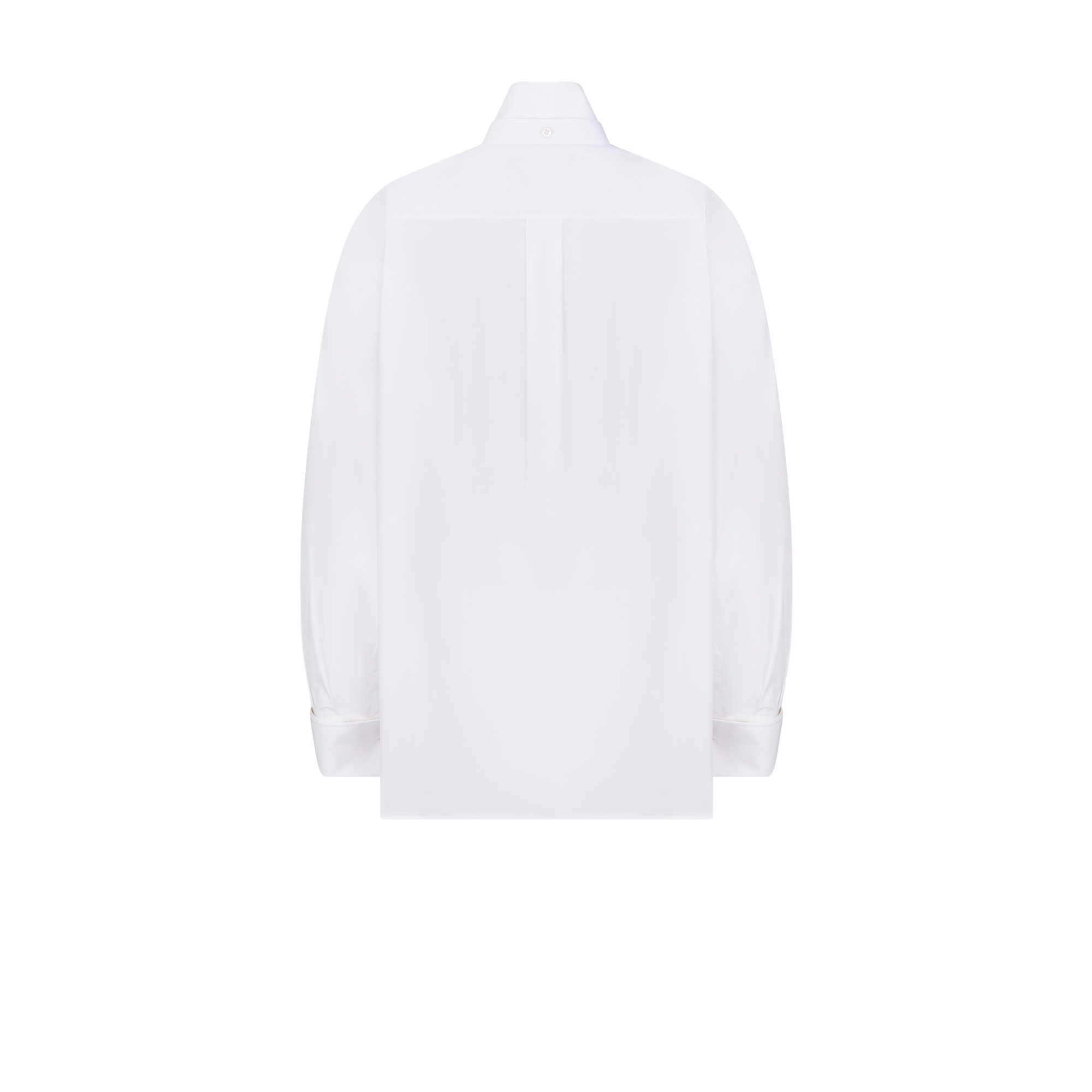 Blusa con cuello ópera y corsé integrado Popelina de algodón blanca | DIOR