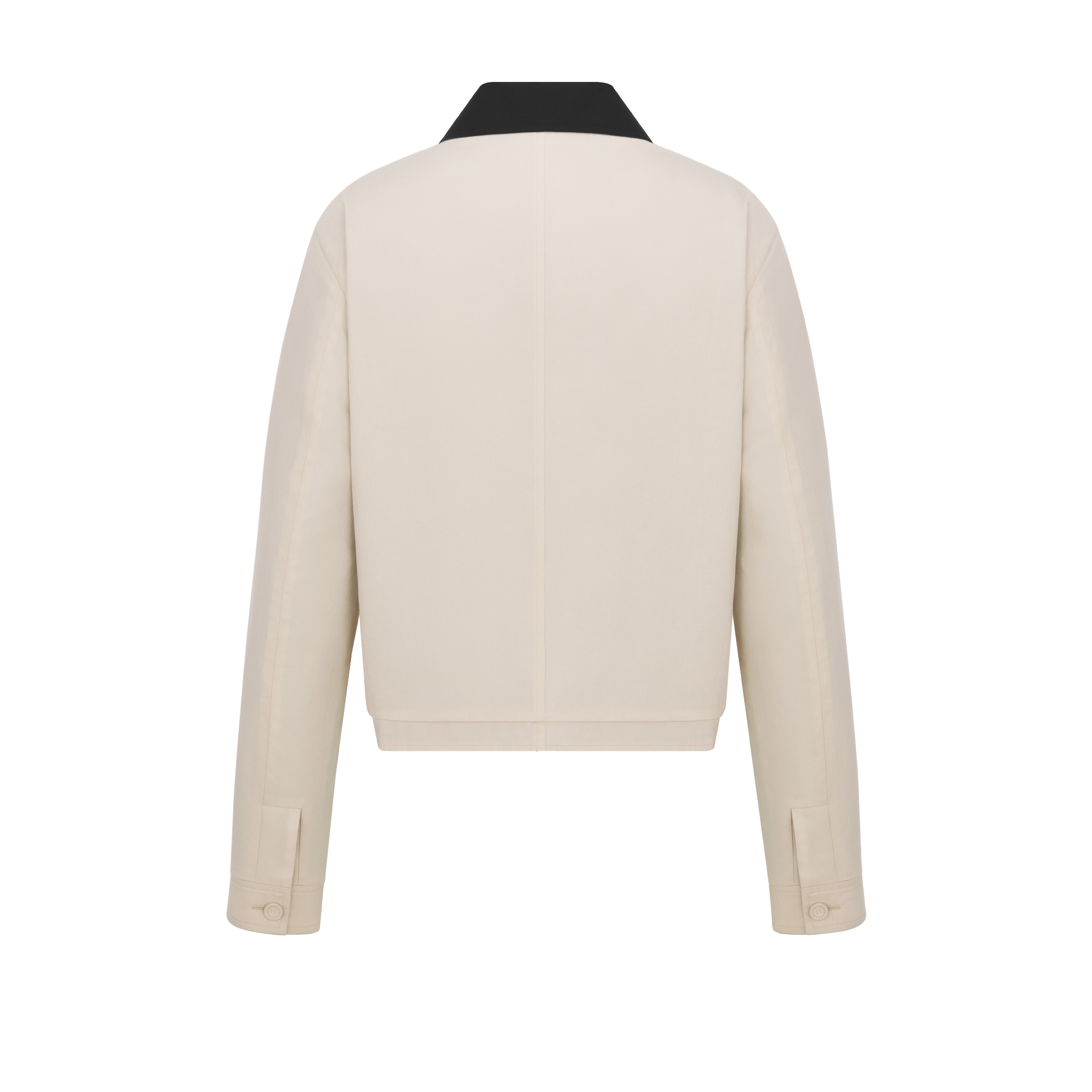Veste à col chemise contrastant Toile de coton beige | DIOR