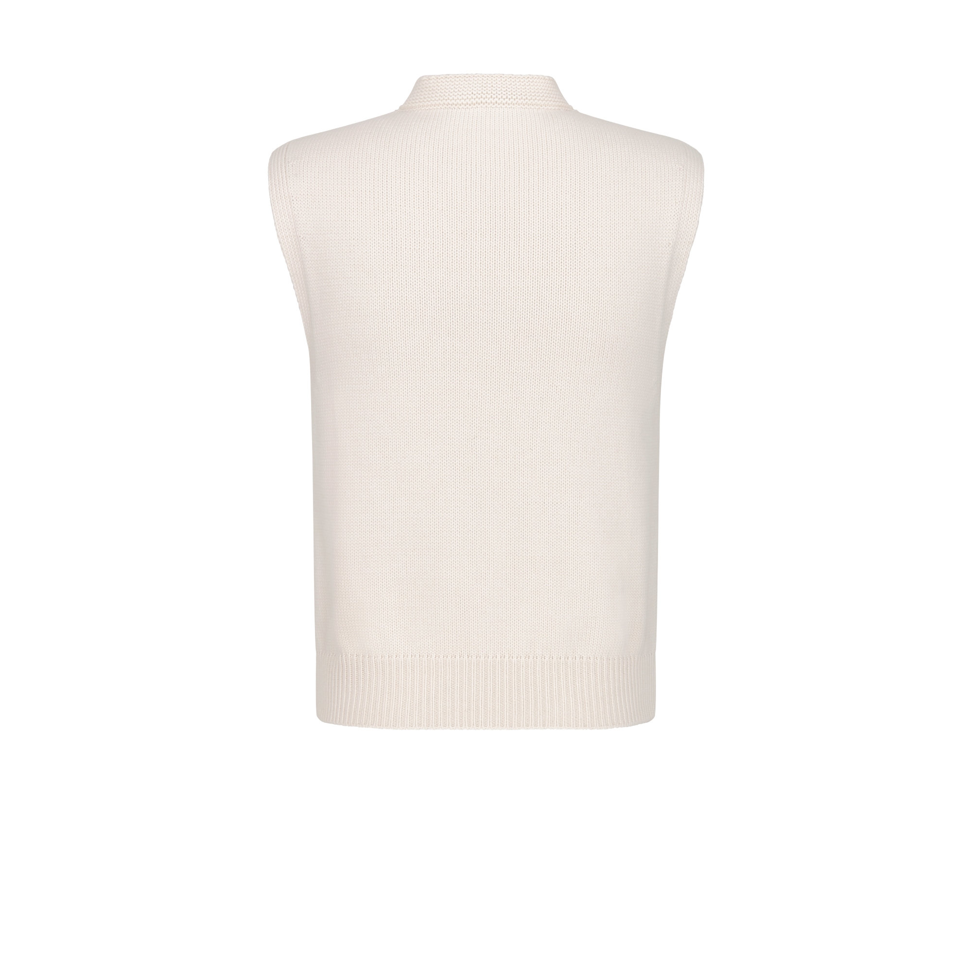 DIOR AND HYLTON NEL Sweater Vest White Cotton-Blend Intarsia | DIOR