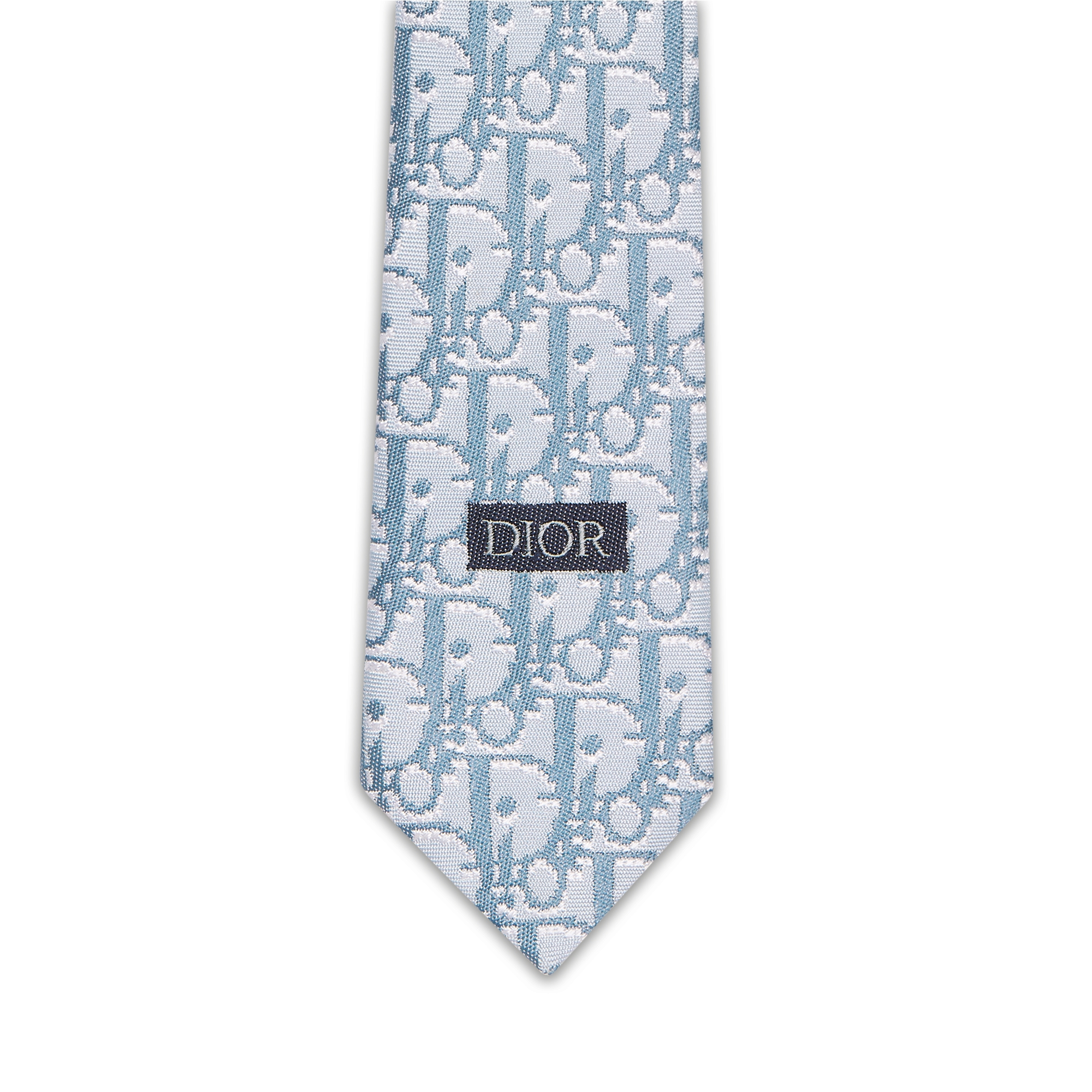 Dior Oblique Pixel Tie Light Blue and Blue Silk | DIOR