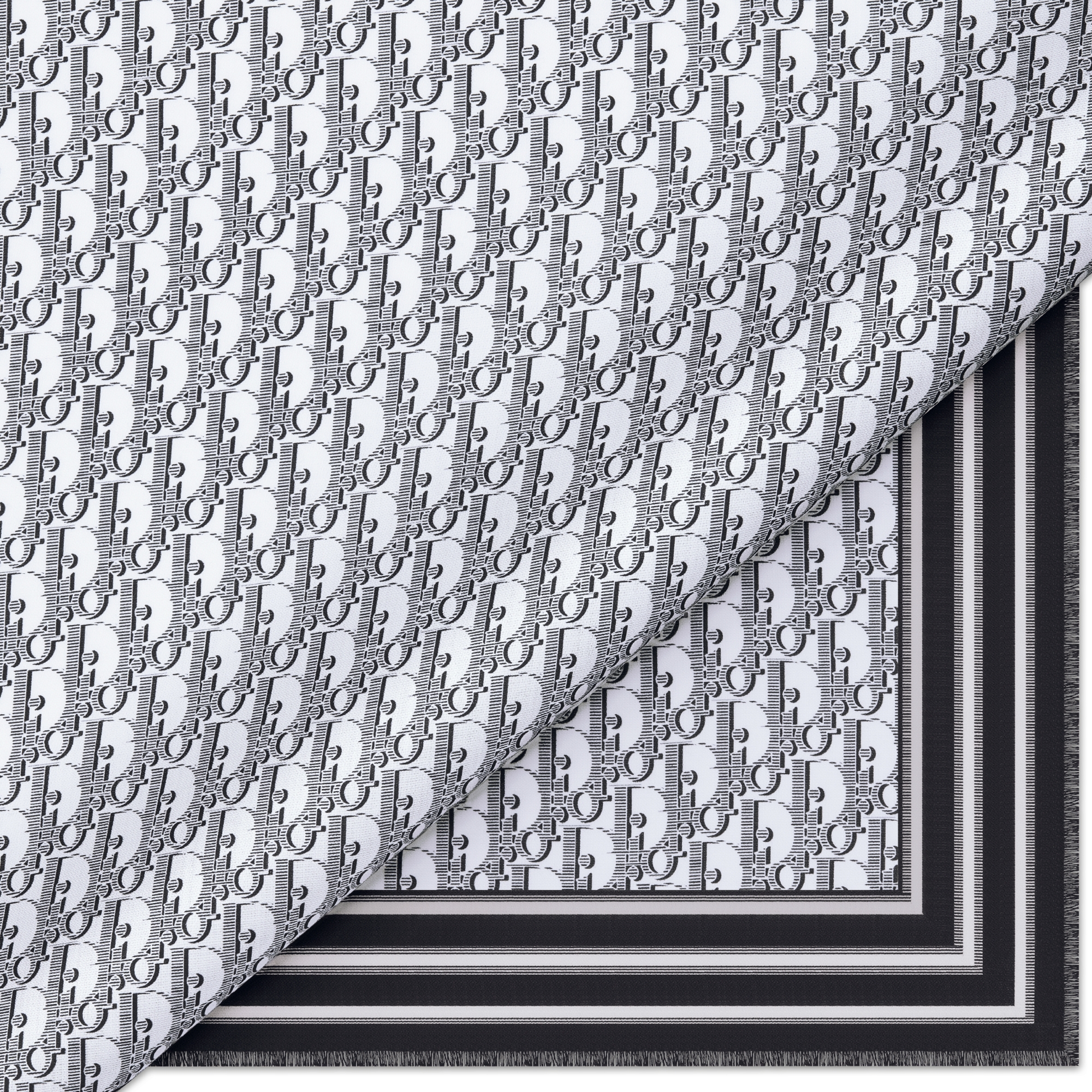 Dior Oblique Stole Navy Blue, Black and White Wool and Silk | DIOR