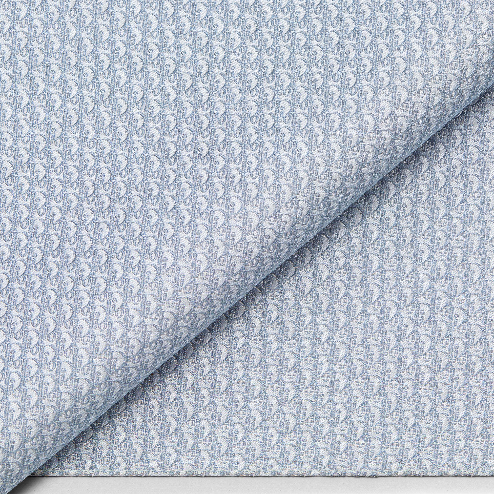 Dior Oblique Pocket Square Light Blue and Blue Silk | DIOR